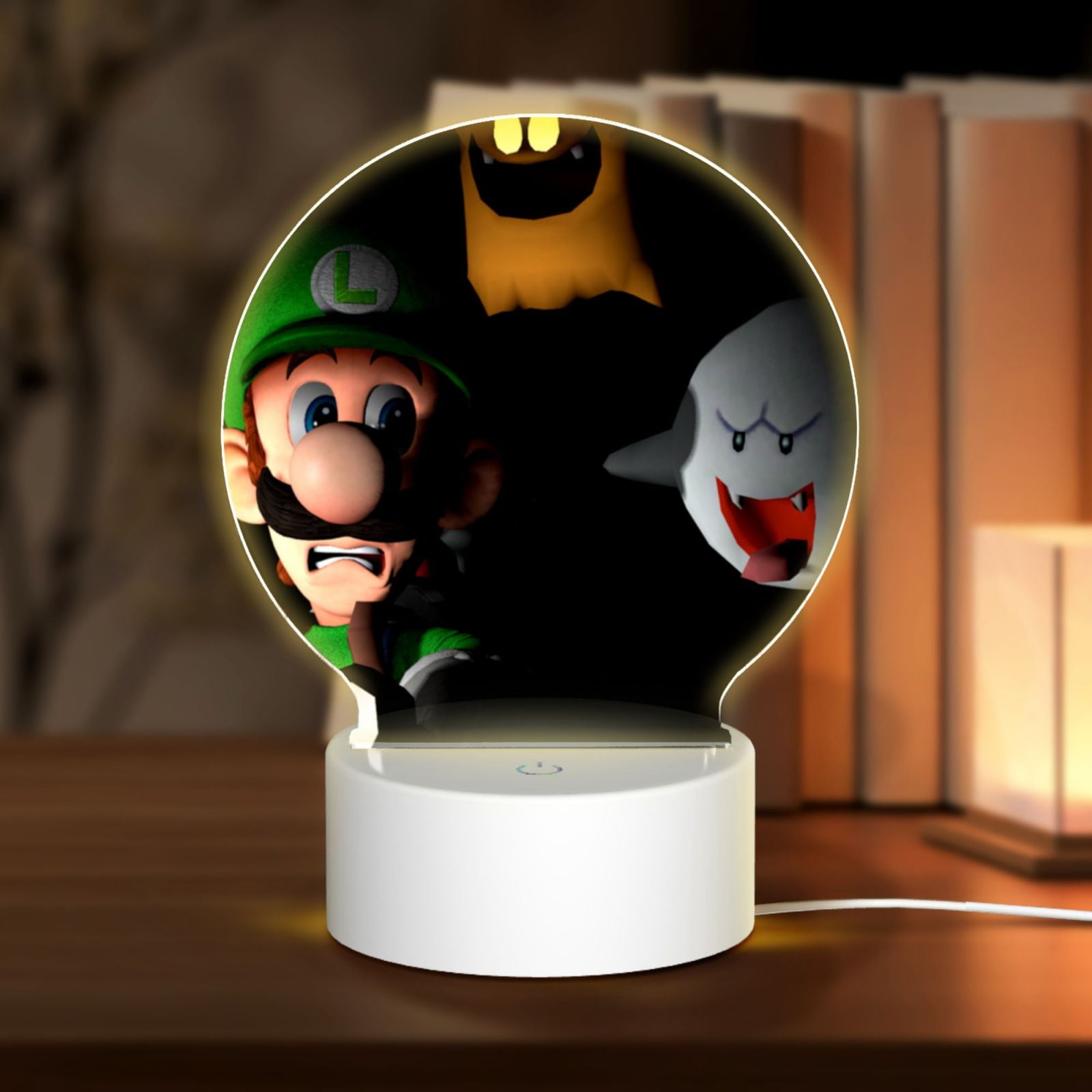 Luigi's Mansion Characters Round Acrylic Night Light Decoration USB ...