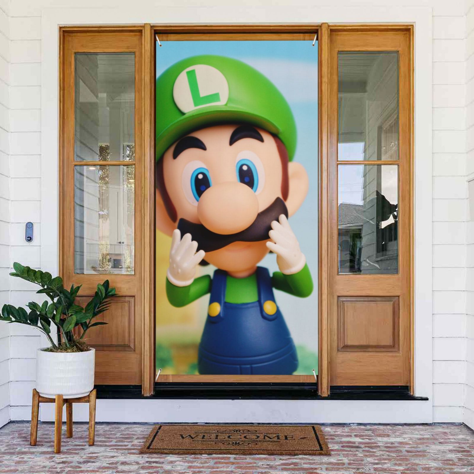 Luigi's Mansion Cute Door Cover Decorated Banner Tapestry Home ...
