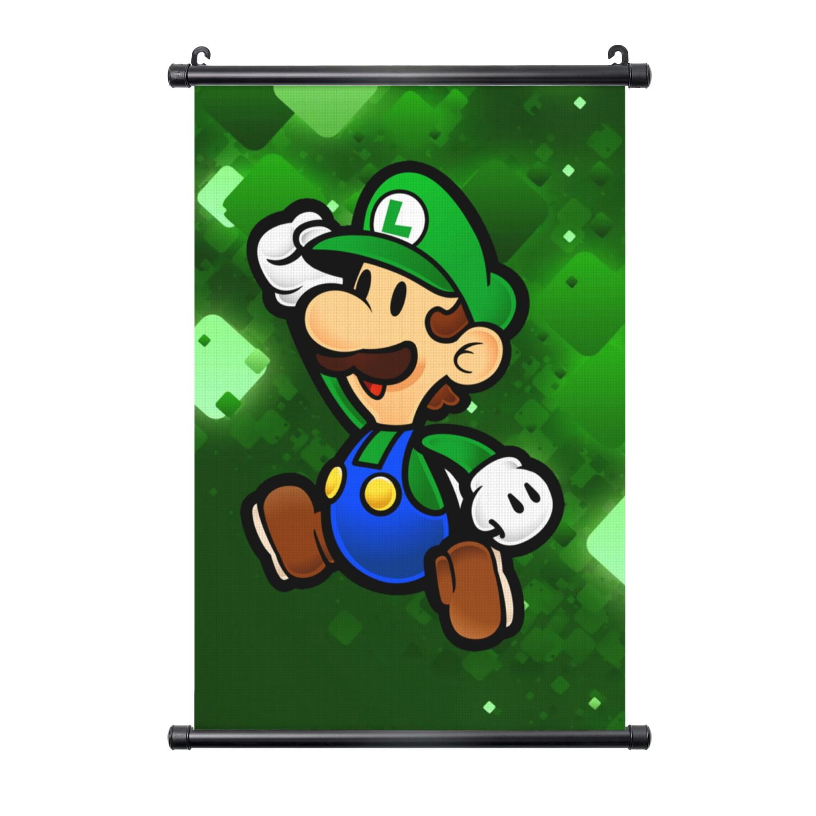 Luigi's Mansion Game Black Plastic Shaft Hanging Poster Decor Canvas ...