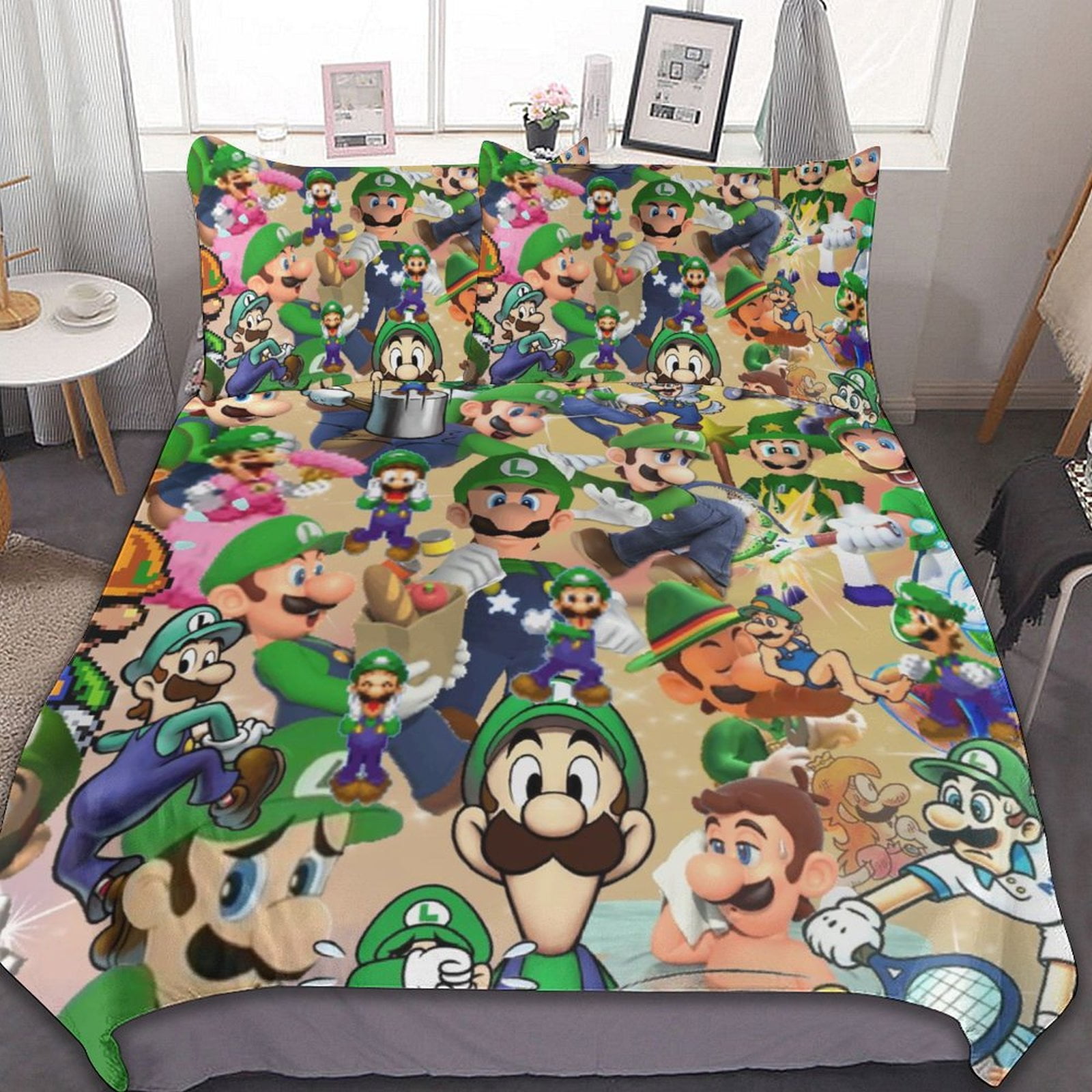 Luigi's Mansion Game Cartoon 3 Piece Bedding Sets Decor Comforter Sets ...