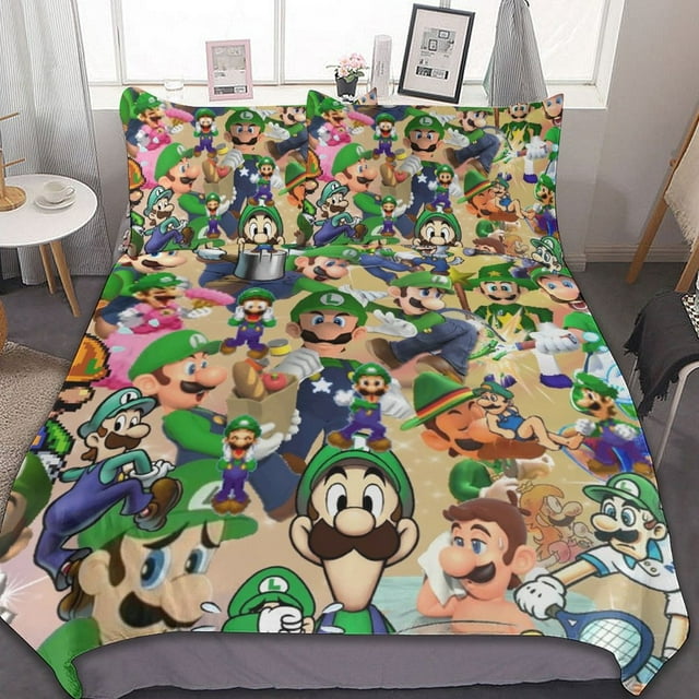 Luigi's Mansion Game Cartoon 3 Piece Bedding Sets Decor Comforter Sets ...