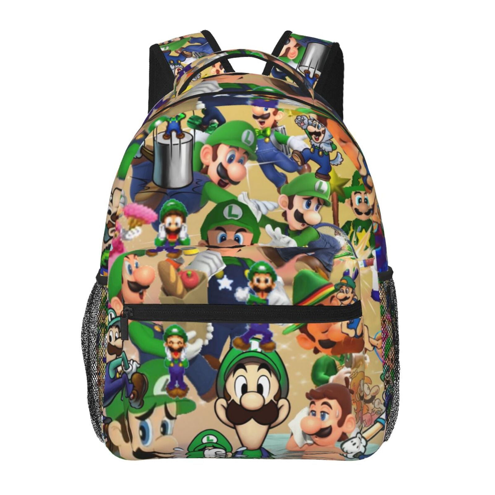Luigi's Mansion Game Cartoon Adjustable Laptop Backpack School Student ...