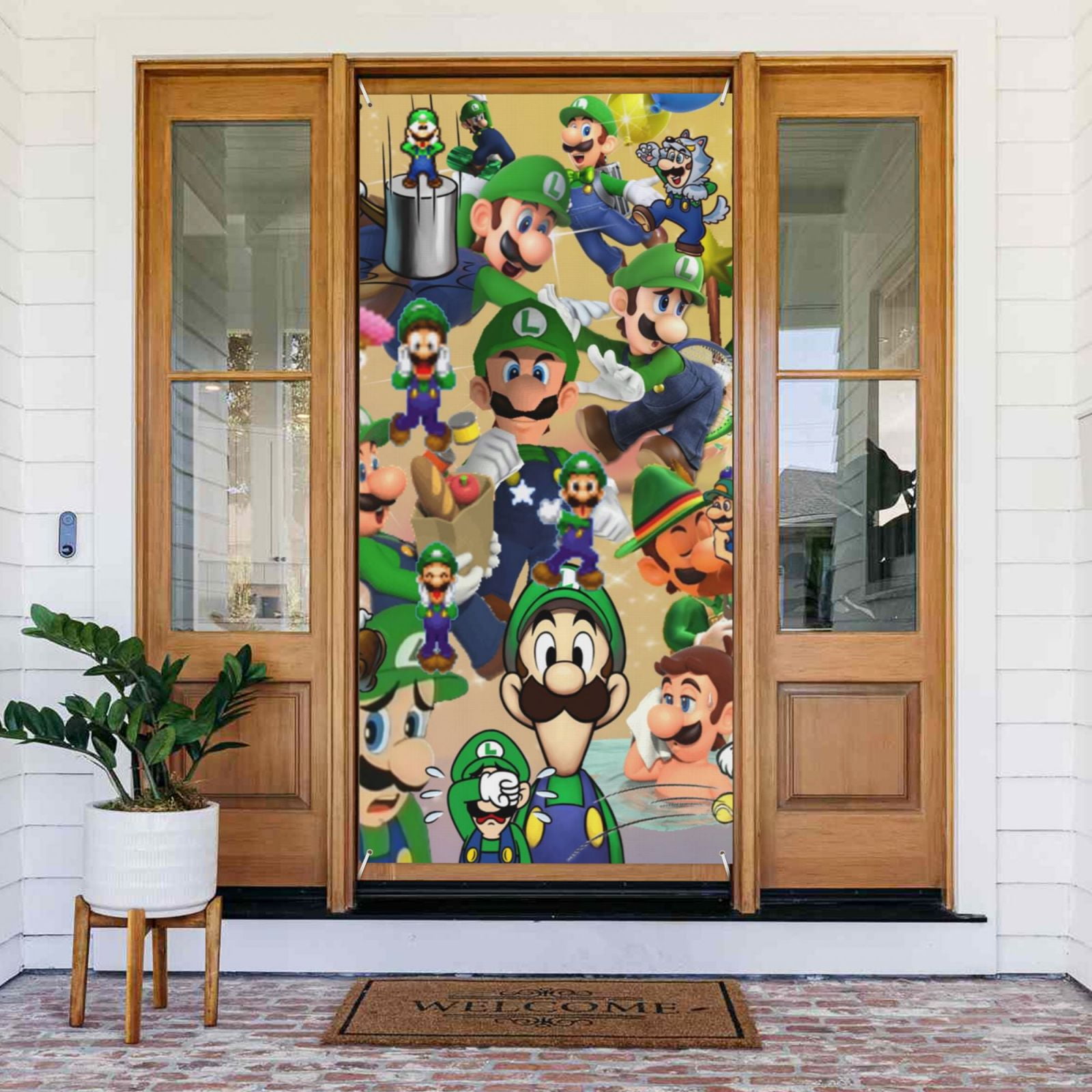 Luigi's Mansion Game Cartoon Door Cover Decorated Banner Tapestry Home ...