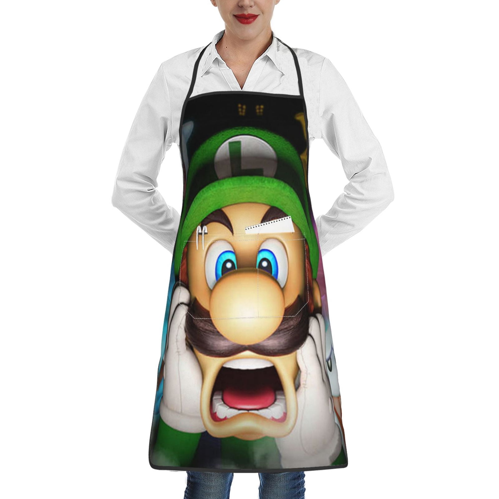 Luigi's Mansion Game Horror Waterproof Apron Home Decor Kitchen Fashion ...