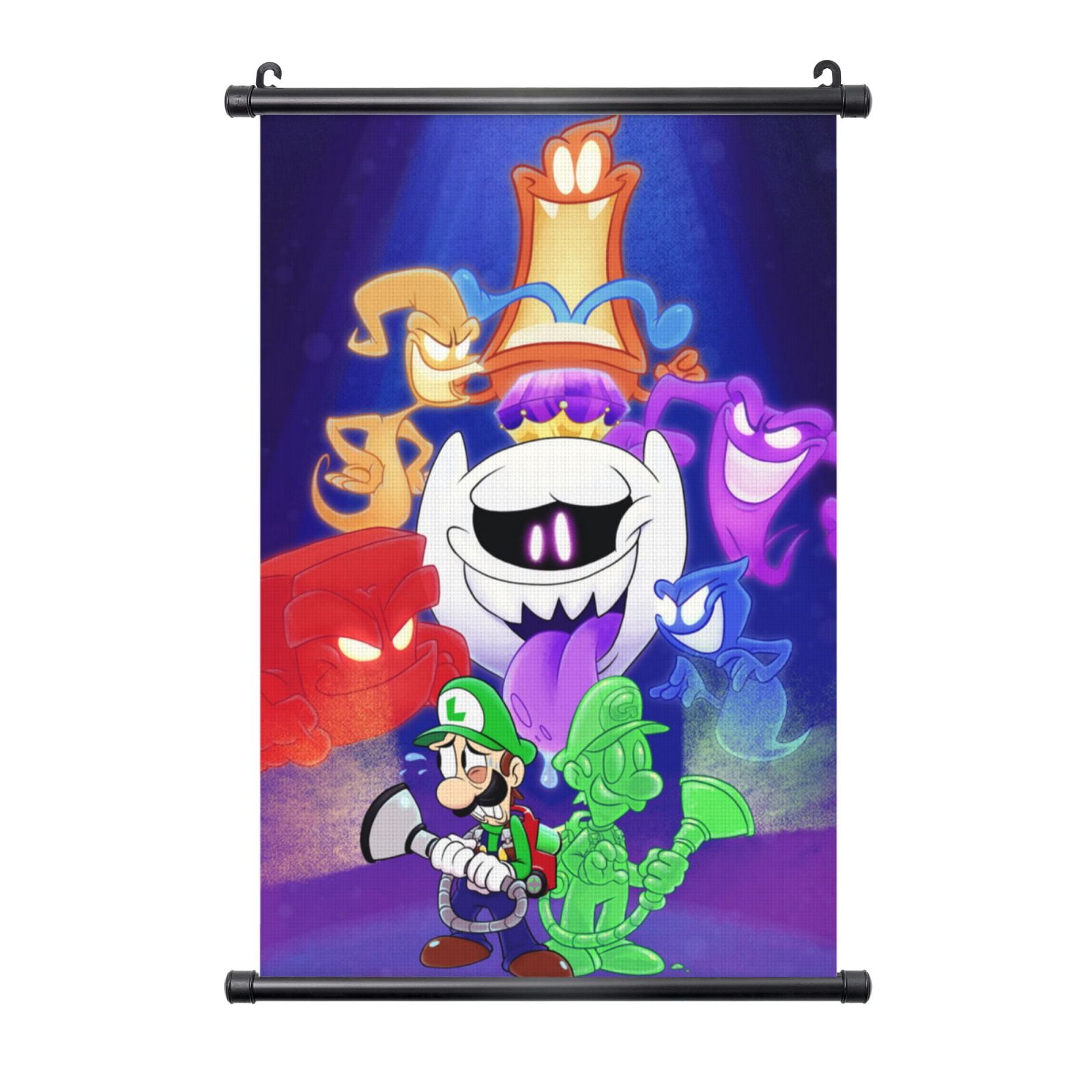 Luigi's Mansion Horror Black Plastic Shaft Hanging Poster Decor Canvas ...