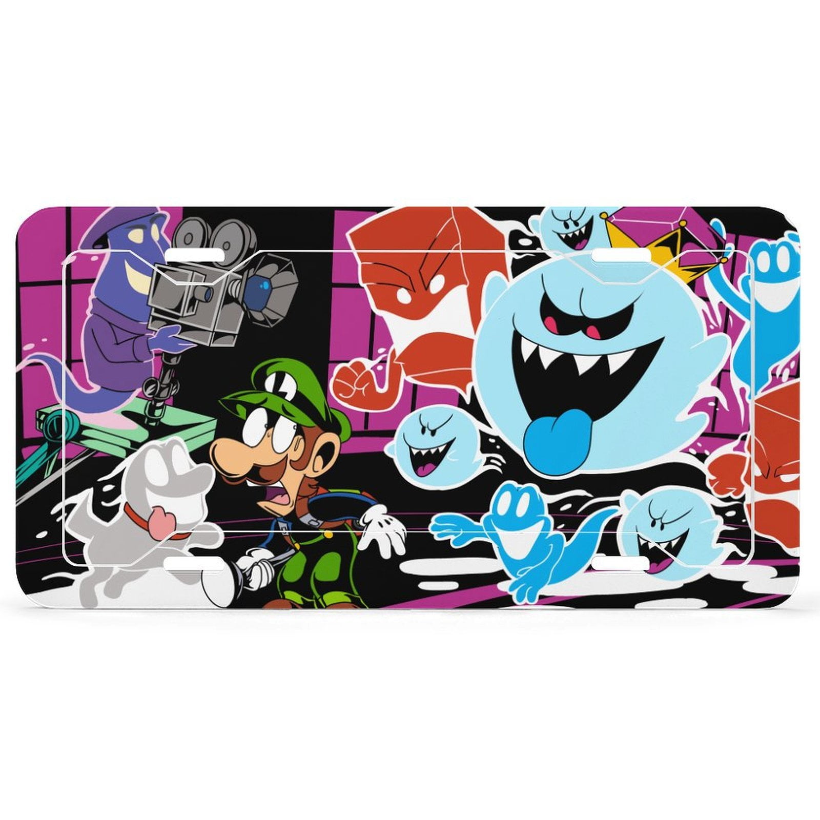 Luigi's Mansion Horror Boo License Plate Covers Frames Aluminum Auto ...