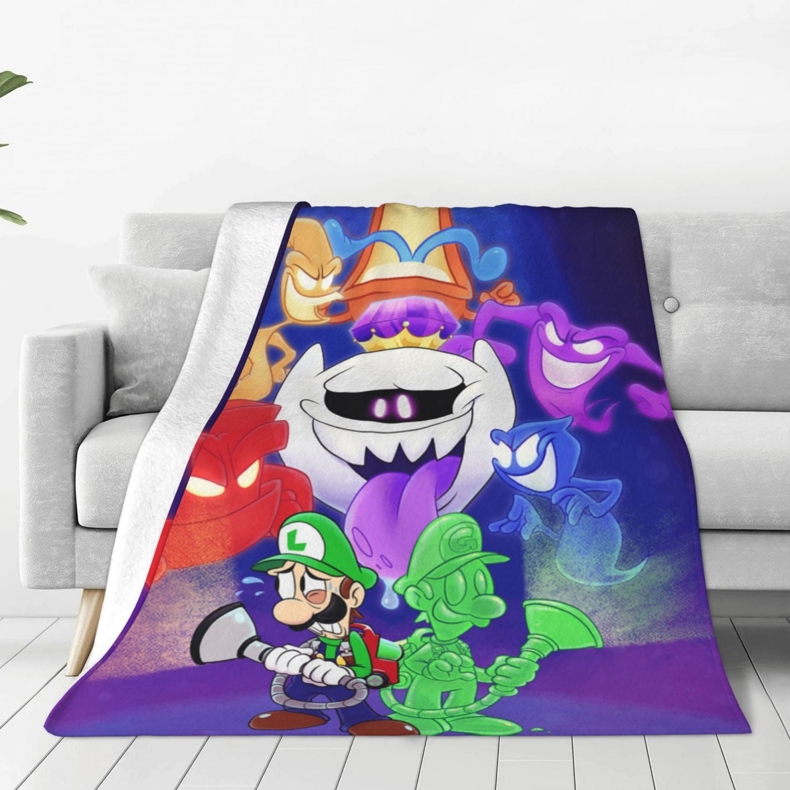 Luigi's Mansion Horror Flannel Blanket Cozy Ultra-Soft Micro Fleece ...