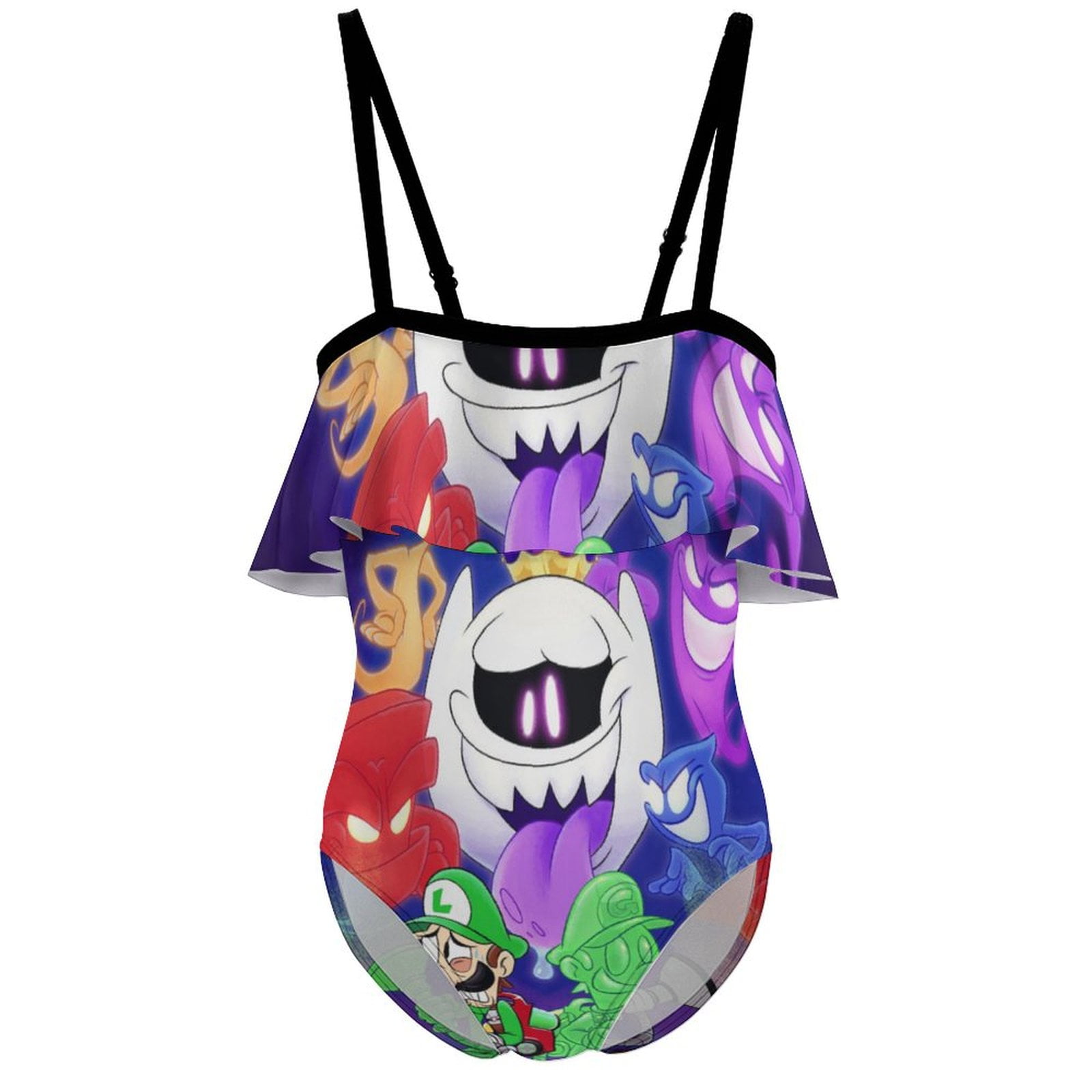 Luigi's Mansion Horror Kids One-piece Swimsuit Adjustable Off Shoulder ...