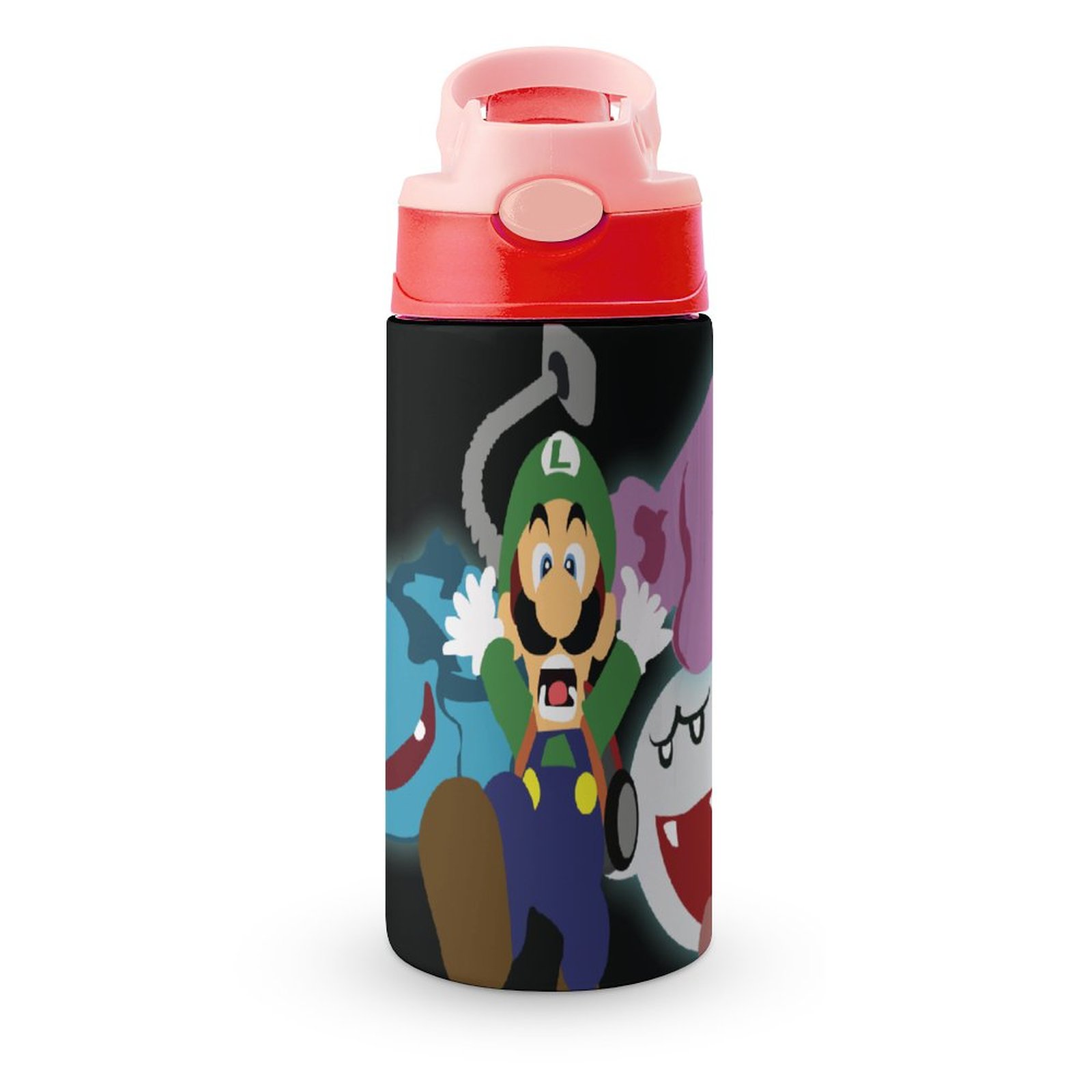 Luigi's Mansion Kid's Insulated Water Bottle With Straw Vacuum Stainless Steel Cup Leak-Proof ...