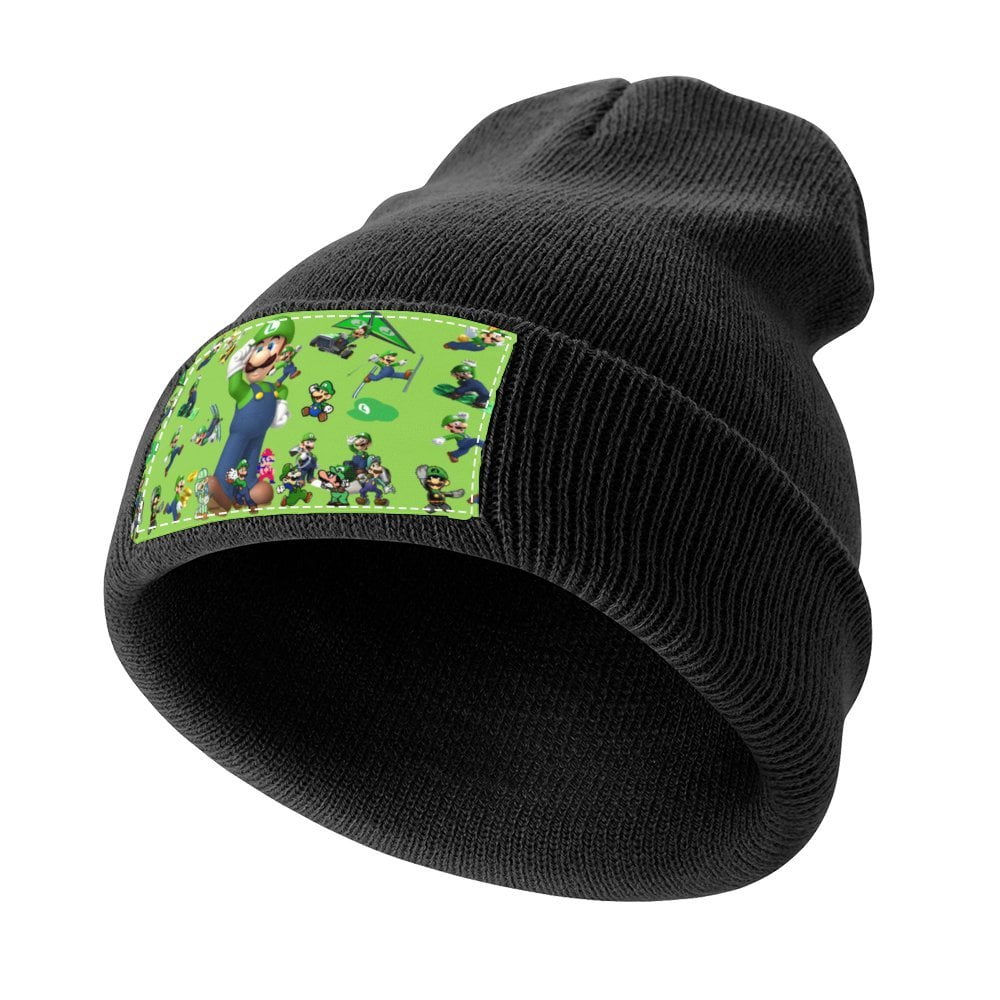 Luigi's Mansion Knit Beanie Hats for Men Women Unisex Cuffed Watch Cap ...