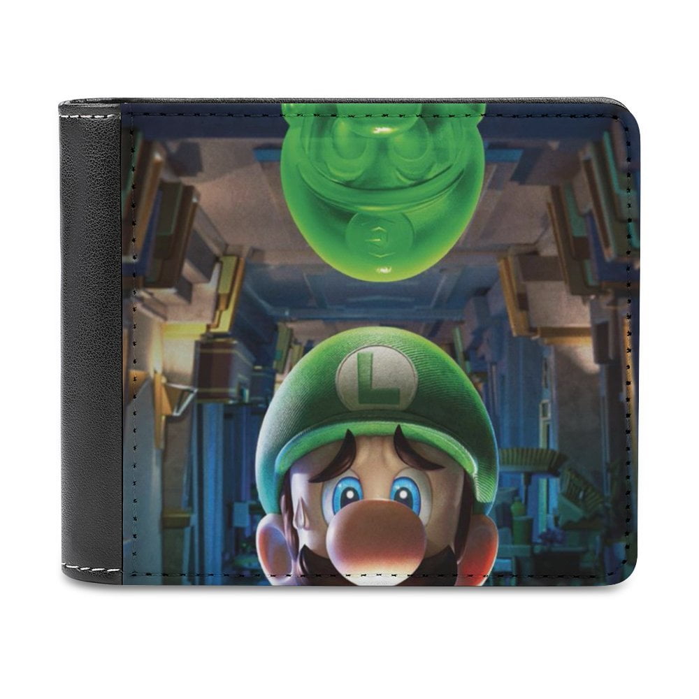 Luigi's Mansion Leather Wallet for Men Women Two Fold Purse Slim Cash ...