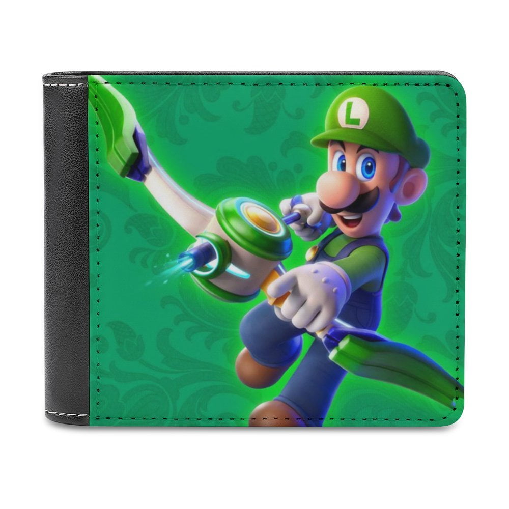 Luigi's Mansion Leather Wallet for Men Women Two Fold Purse Slim Cash ...