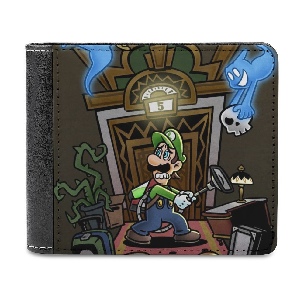 Luigi's Mansion Leather Wallet for Men Women Two Fold Purse Slim Cash ...