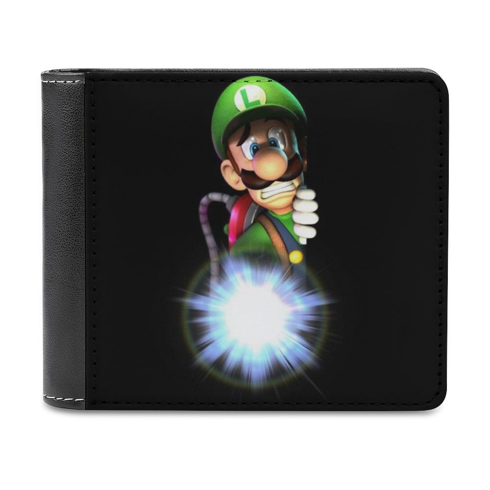 Luigi's Mansion Leather Wallet for Men Women Two Fold Purse Slim Cash ...