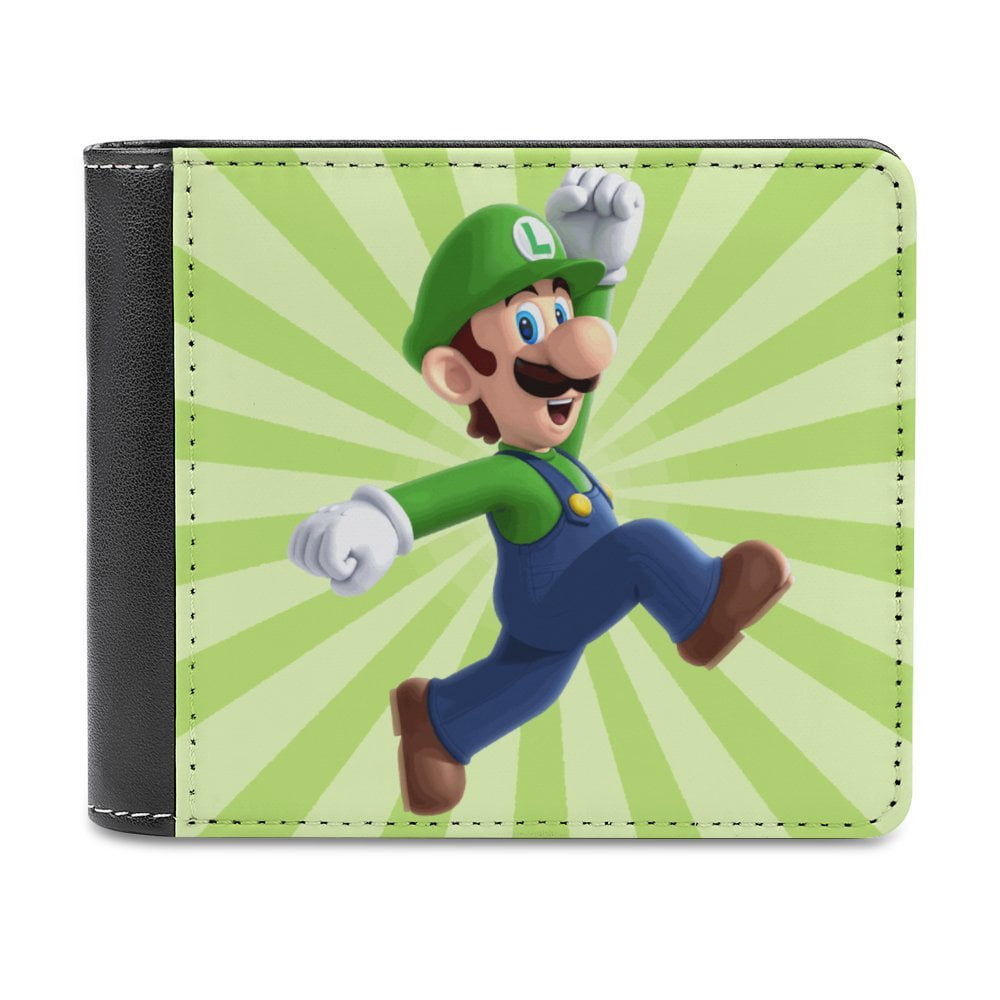 Luigi's Mansion Leather Wallet for Men Women Two Fold Purse Slim Cash ...