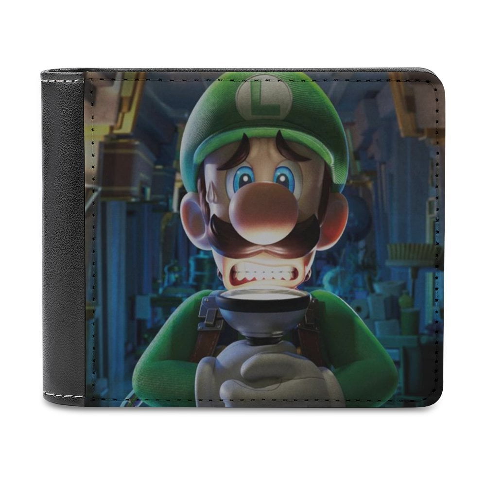 Luigi's Mansion Leather Wallet for Men Women Two Fold Purse Slim Cash ...