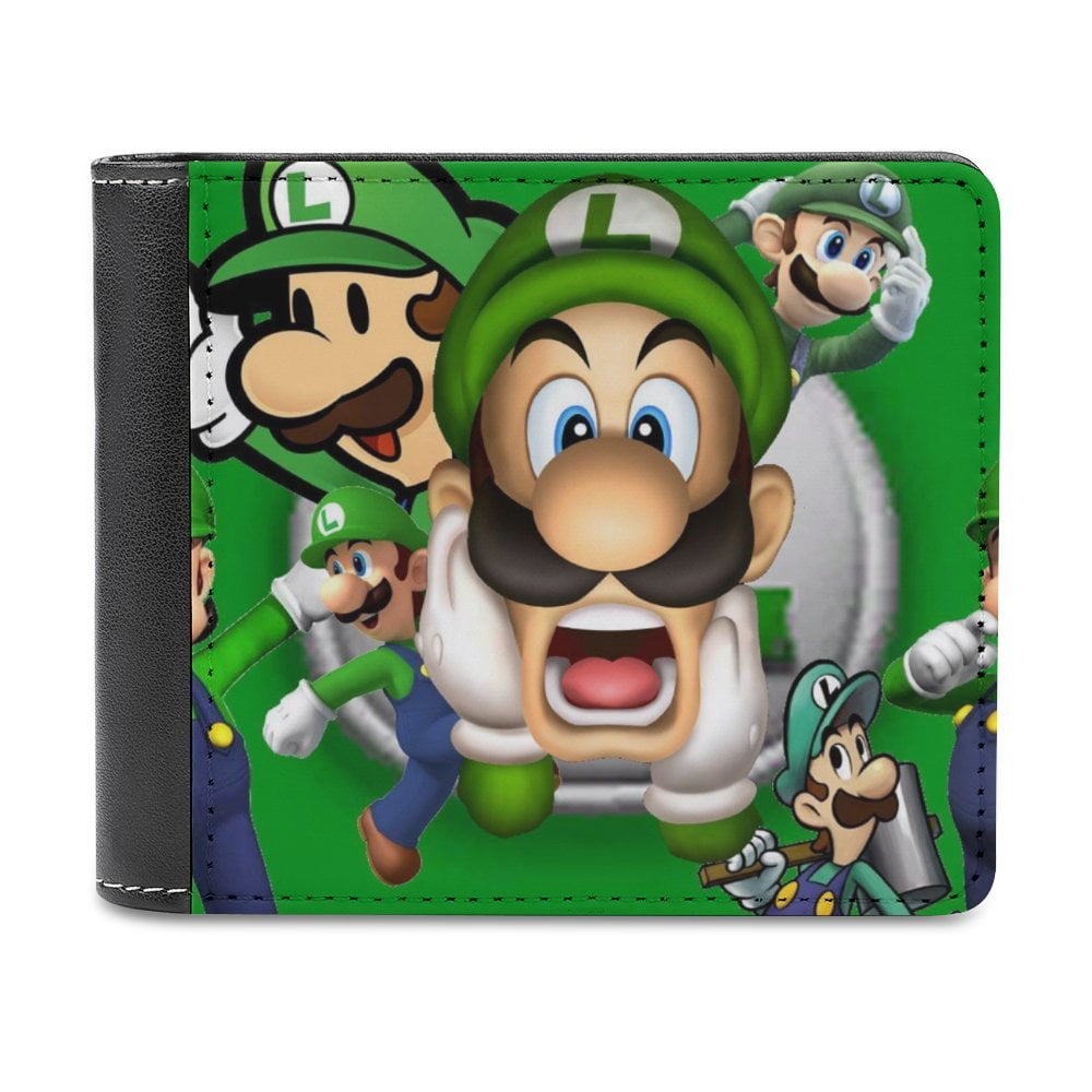 Luigi's Mansion Leather Wallet for Men Women Two Fold Purse Slim Cash ...