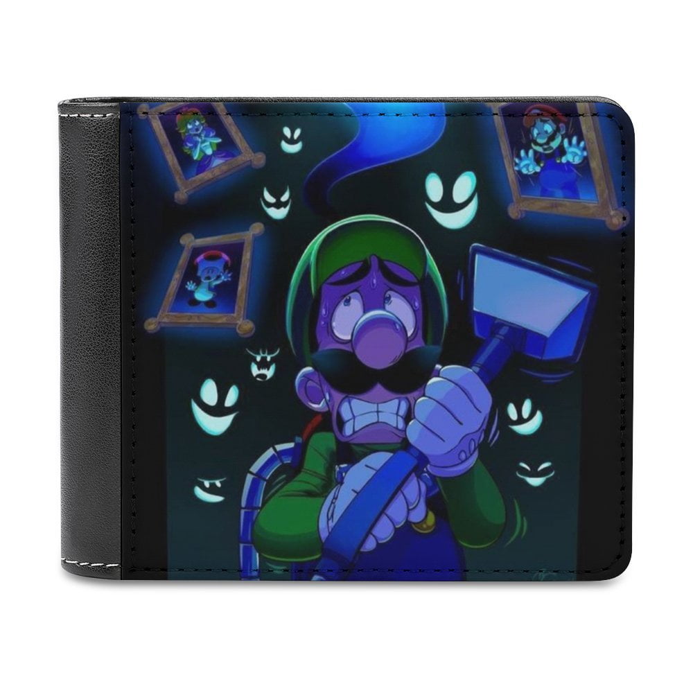 Luigi's Mansion Leather Wallet for Men Women Two Fold Purse Slim Cash ...