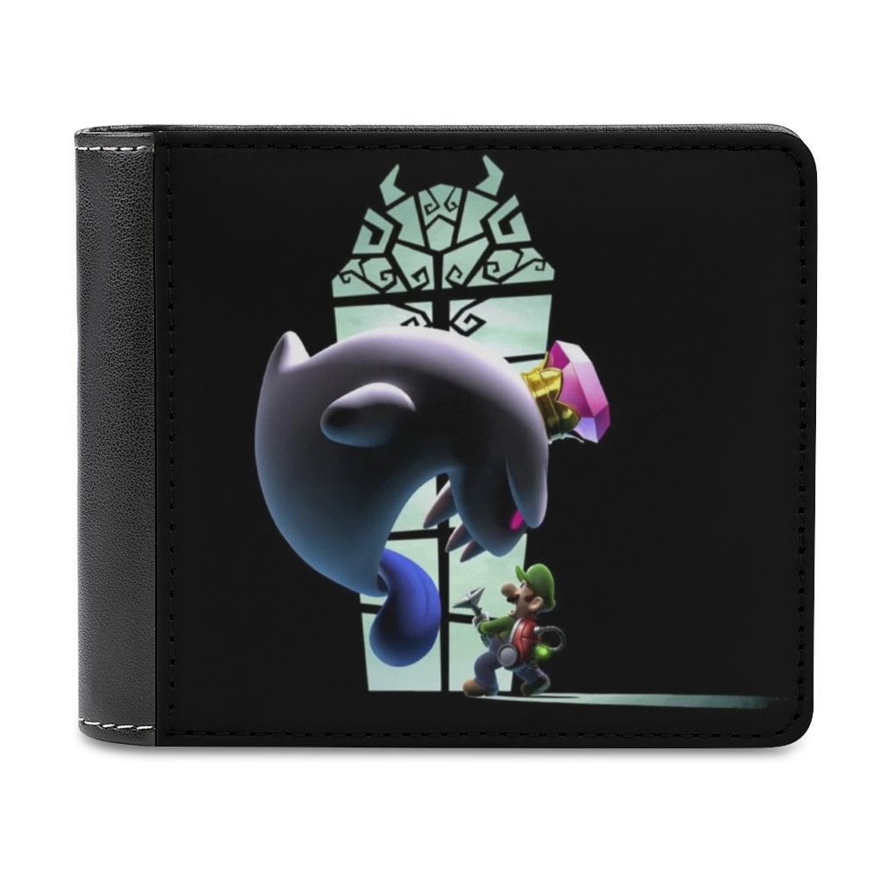 Luigi's Mansion Leather Wallet for Men Women Two Fold Purse Slim Cash ...