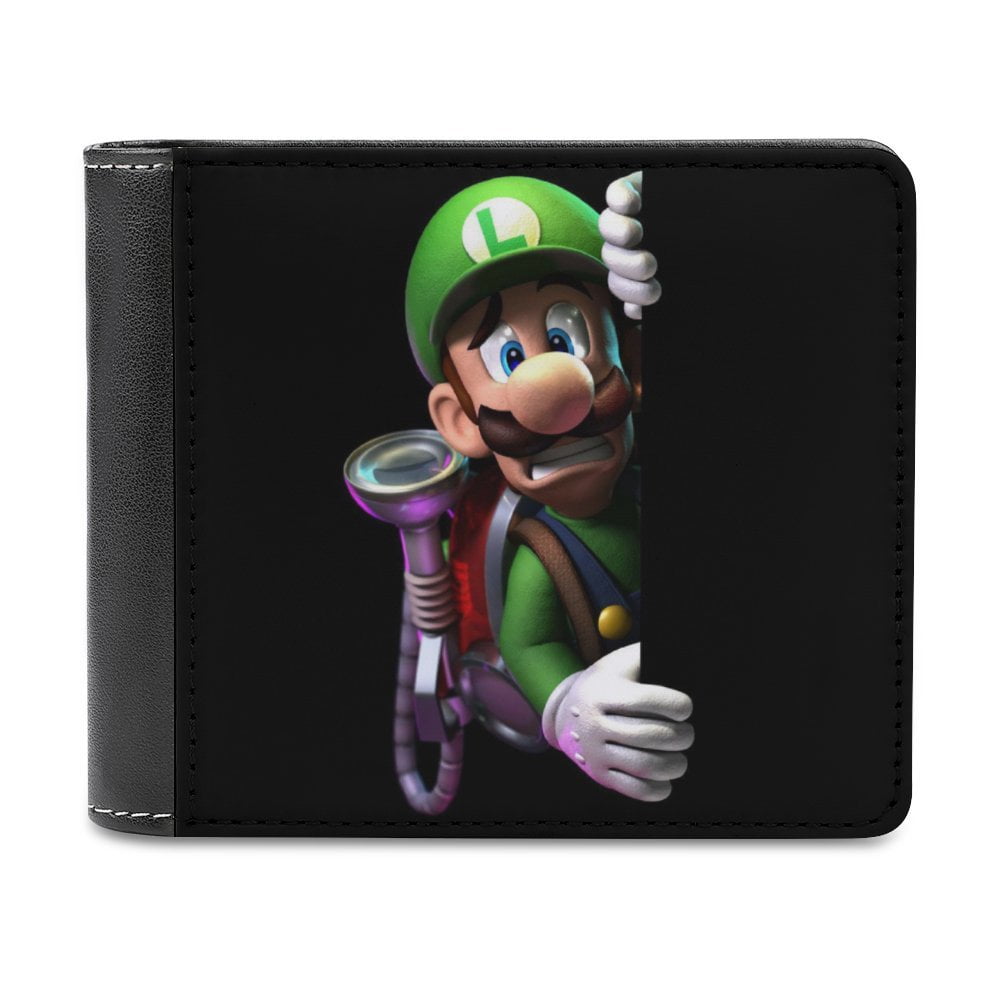 Luigi's Mansion Leather Wallet for Men Women Two Fold Purse Slim Cash ...