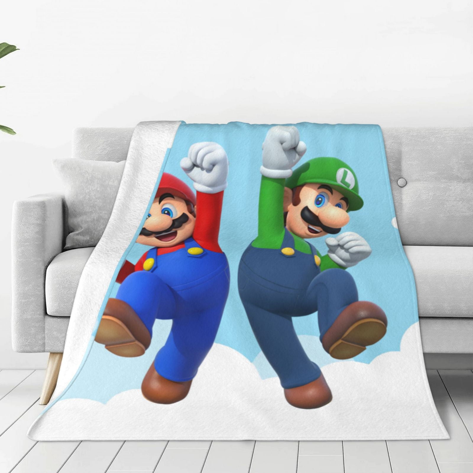 Luigi's Mansion Mario Bros Flannel Blanket Cozy Ultra-Soft Micro Fleece ...