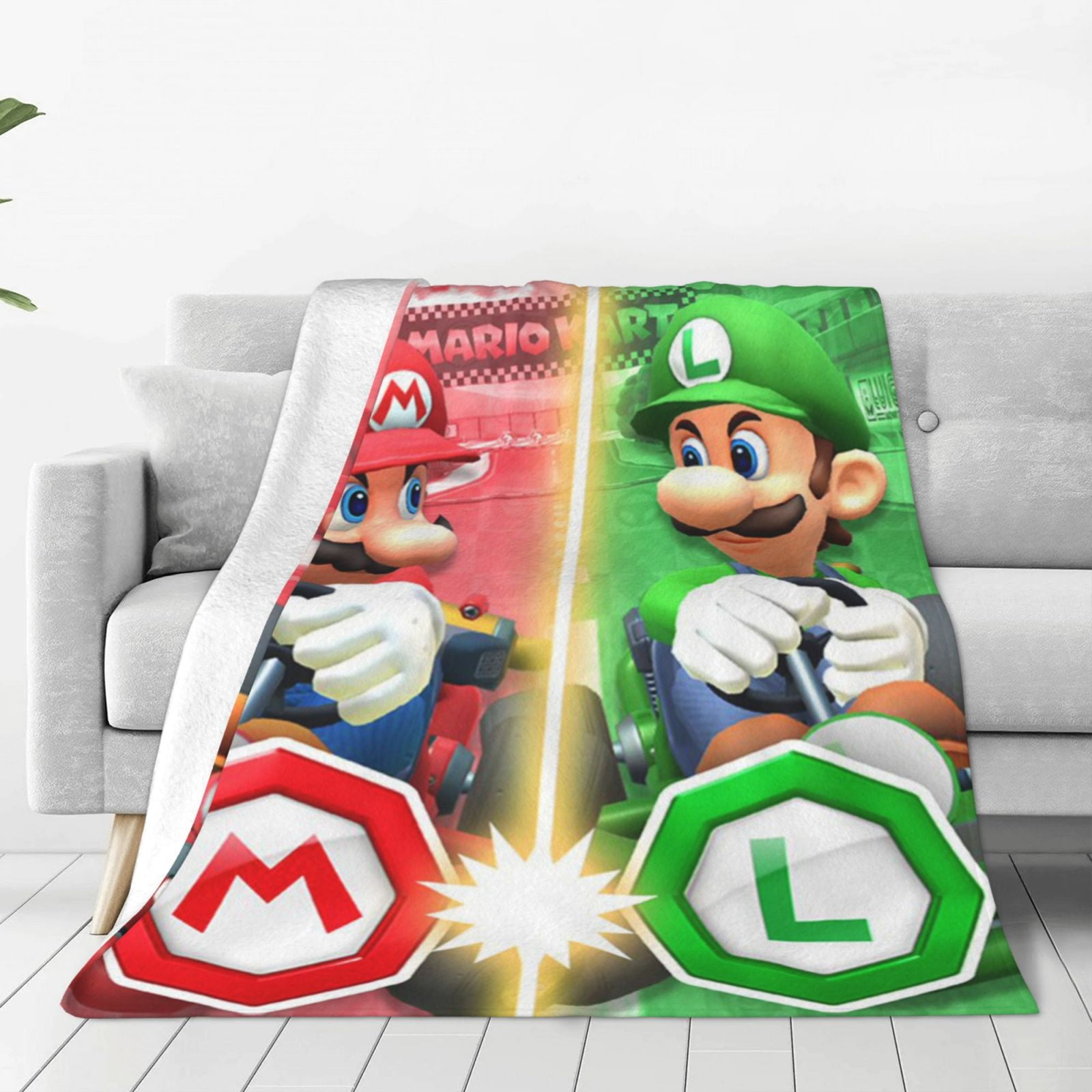 Aoivkut Luigi's Mansion Mario Game Flannel Blanket, Ultra-Soft Micro ...