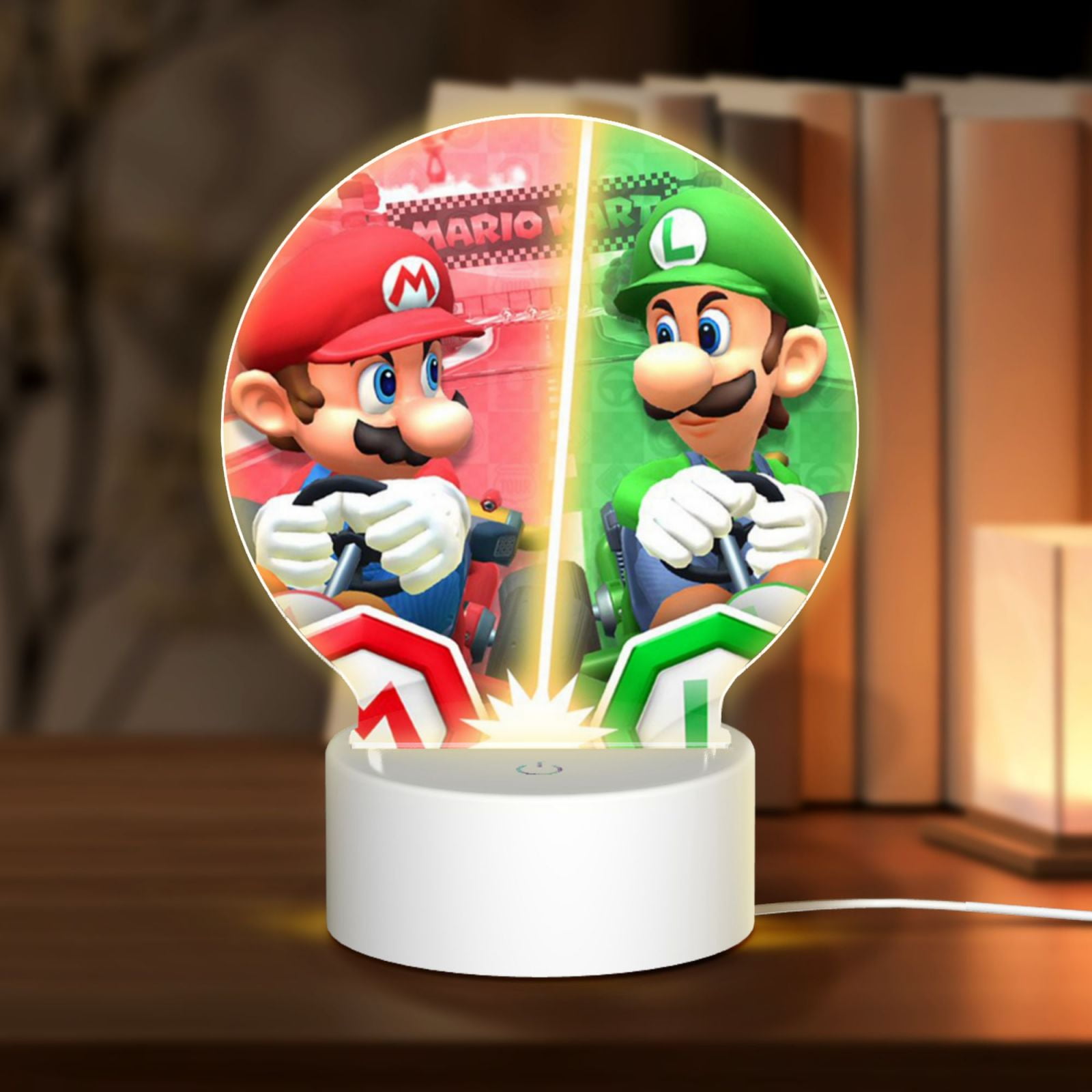 Luigi's Mansion Mario Game Round Acrylic Night Light Decoration USB ...