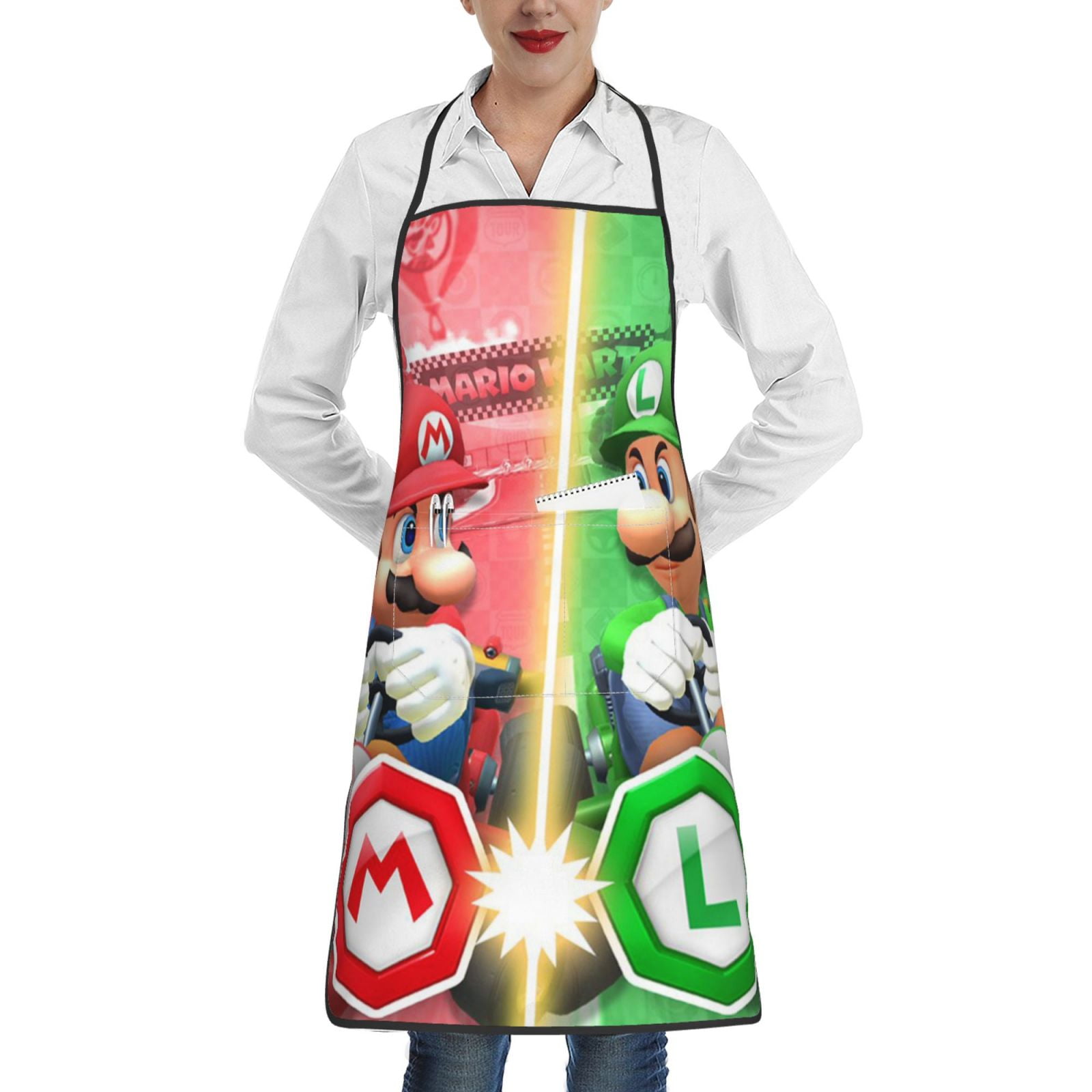 Luigi's Mansion Mario Game Waterproof Apron Home Decor Kitchen Fashion ...