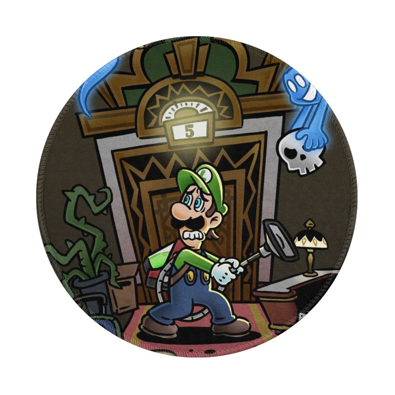 Luigi's Mansion Non-Slip Rubber Base Mouse Mat 8 Inch Round Mouse Pad ...