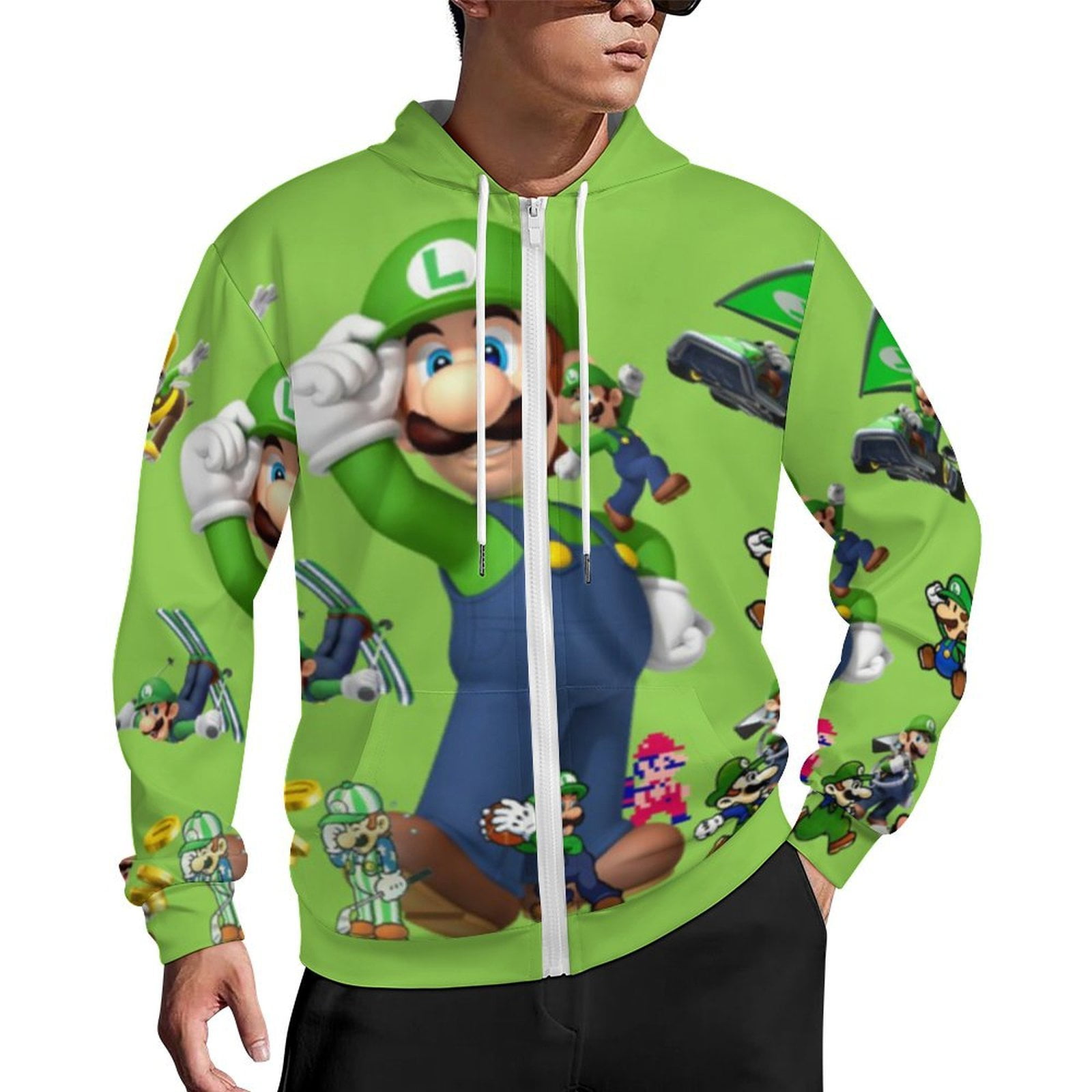 Luigi's Mansion Pullover Zip-up Hoodie Loose-fit Sweatshirt Casual ...