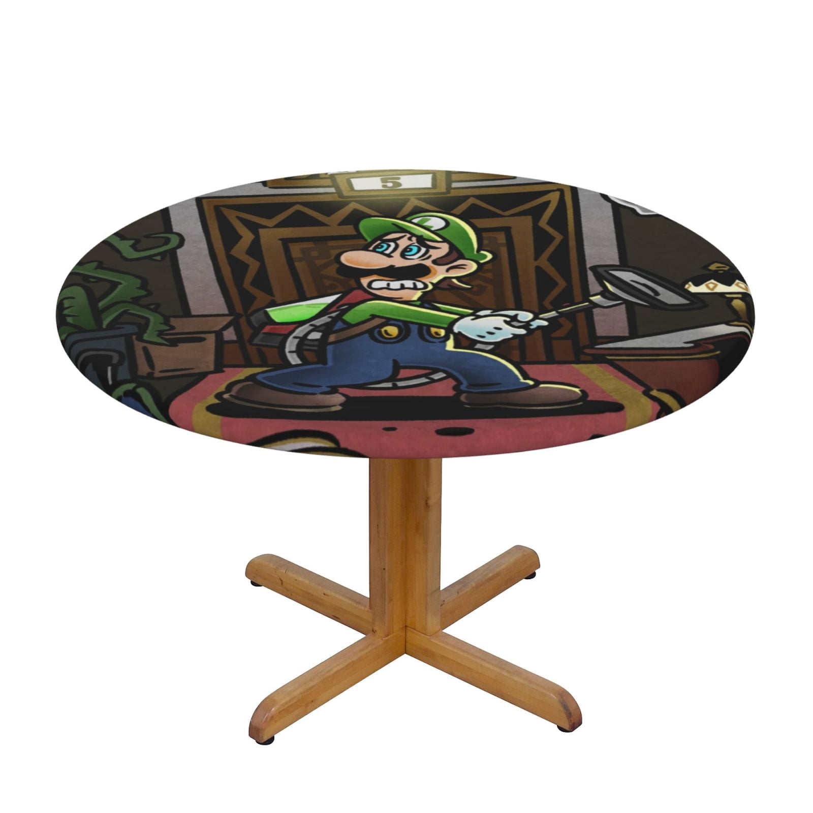 Luigi's Mansion Round Tablecloth Washable Picnic Table Cover Decorative ...