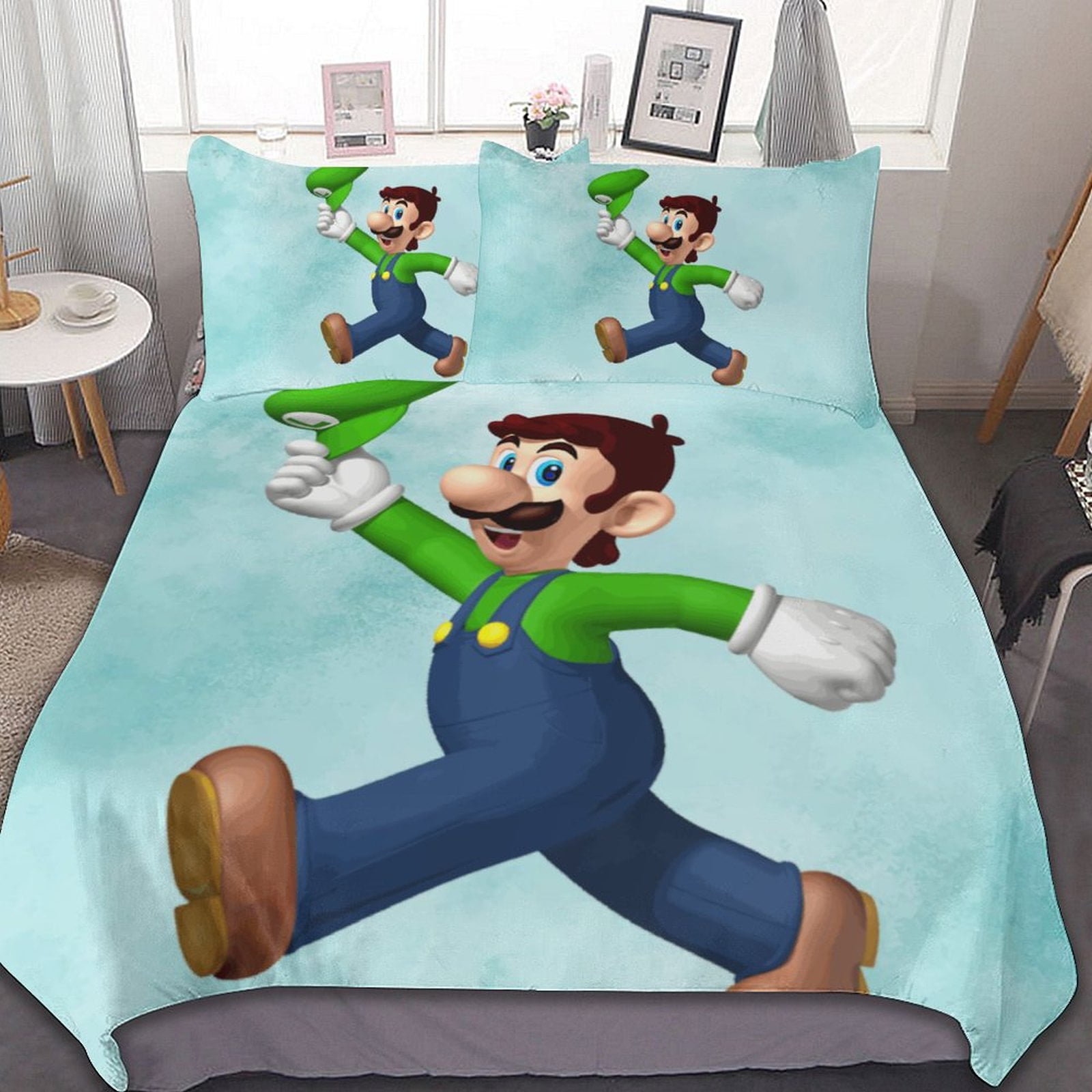 Luigi's Mansion Running 3 Piece Bedding Sets Decor Comforter Sets With ...