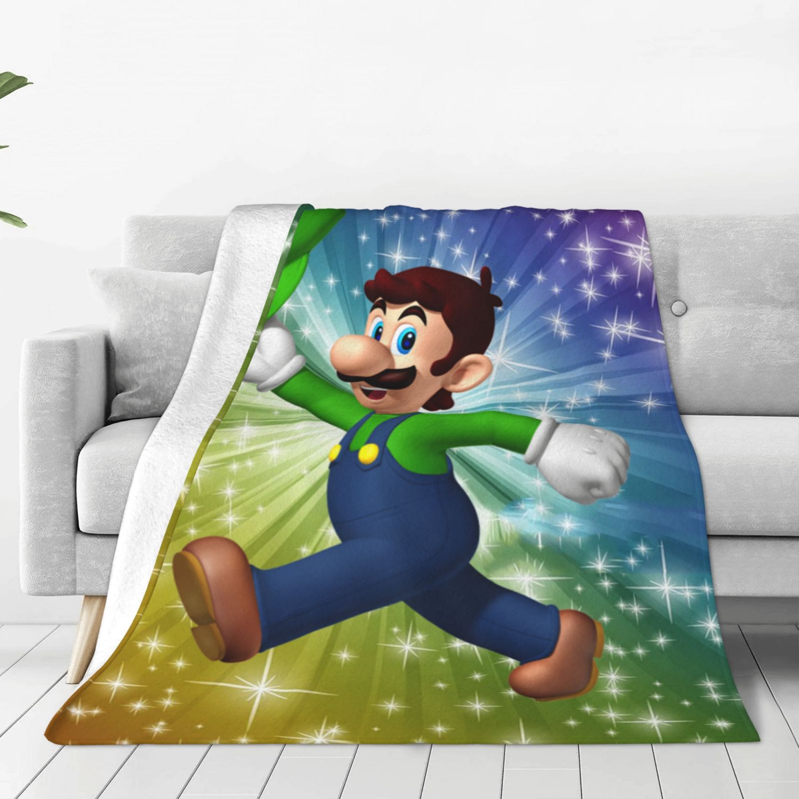 Luigi's Mansion Running Flannel Blanket Cozy Ultra-Soft Micro Fleece ...