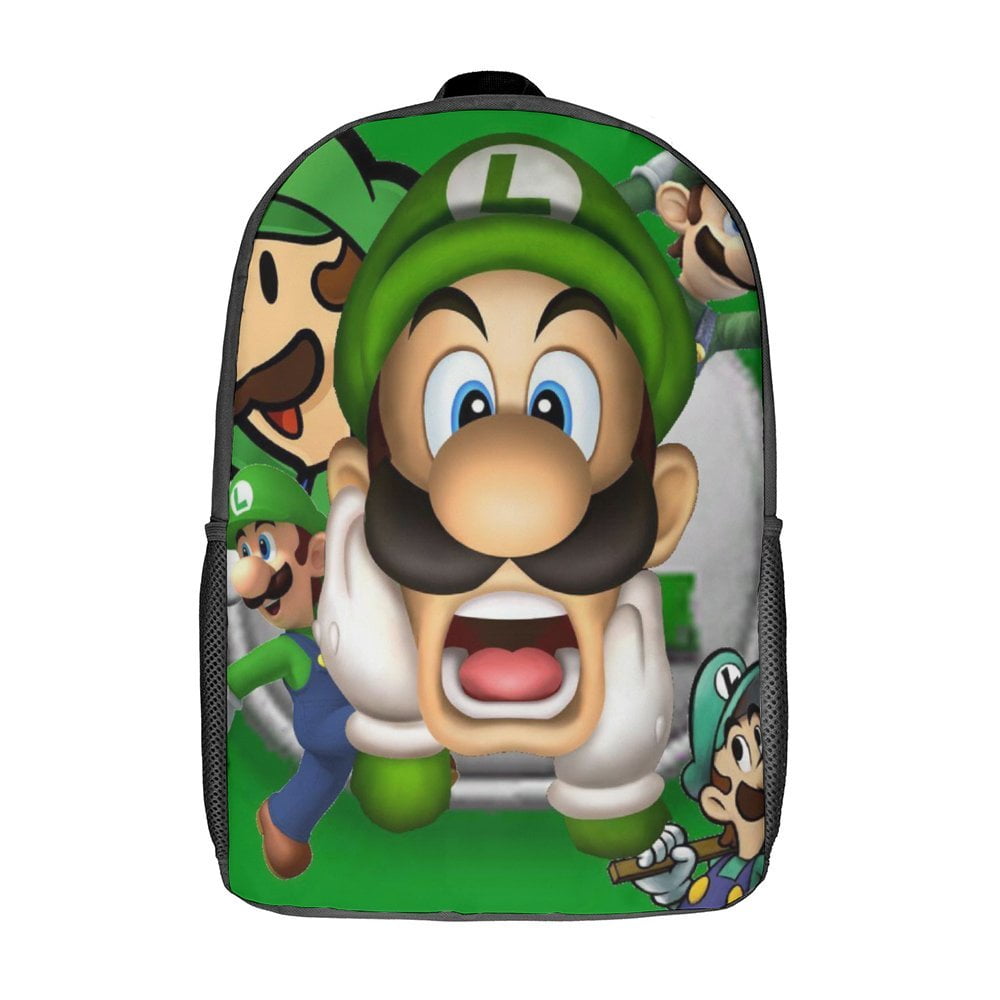 Luigi's Mansion School Backpack Shoulder Bag 17 Inch Casual Daypack ...