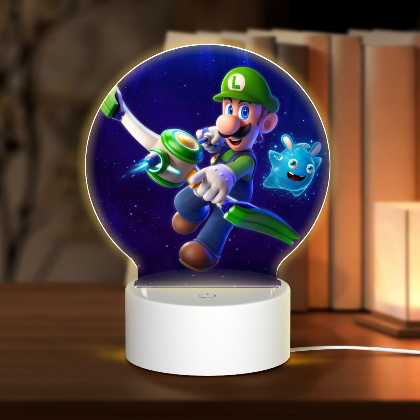 Luigi's Mansion Shot Round Acrylic Night Light Decoration USB Cable LED ...