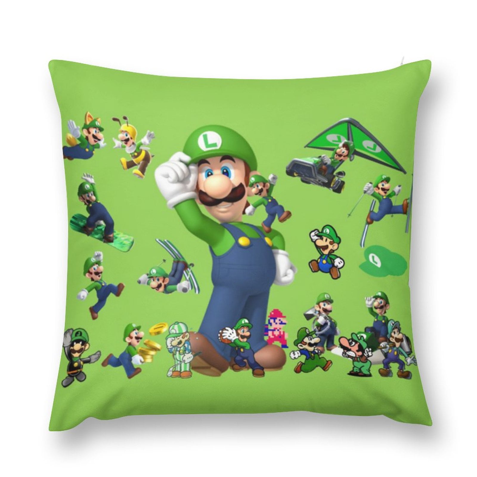 Luigi's Mansion Square Pillowcase Plush Pillowslip Soft Pillow Cover Decorative Cushion Cases ...