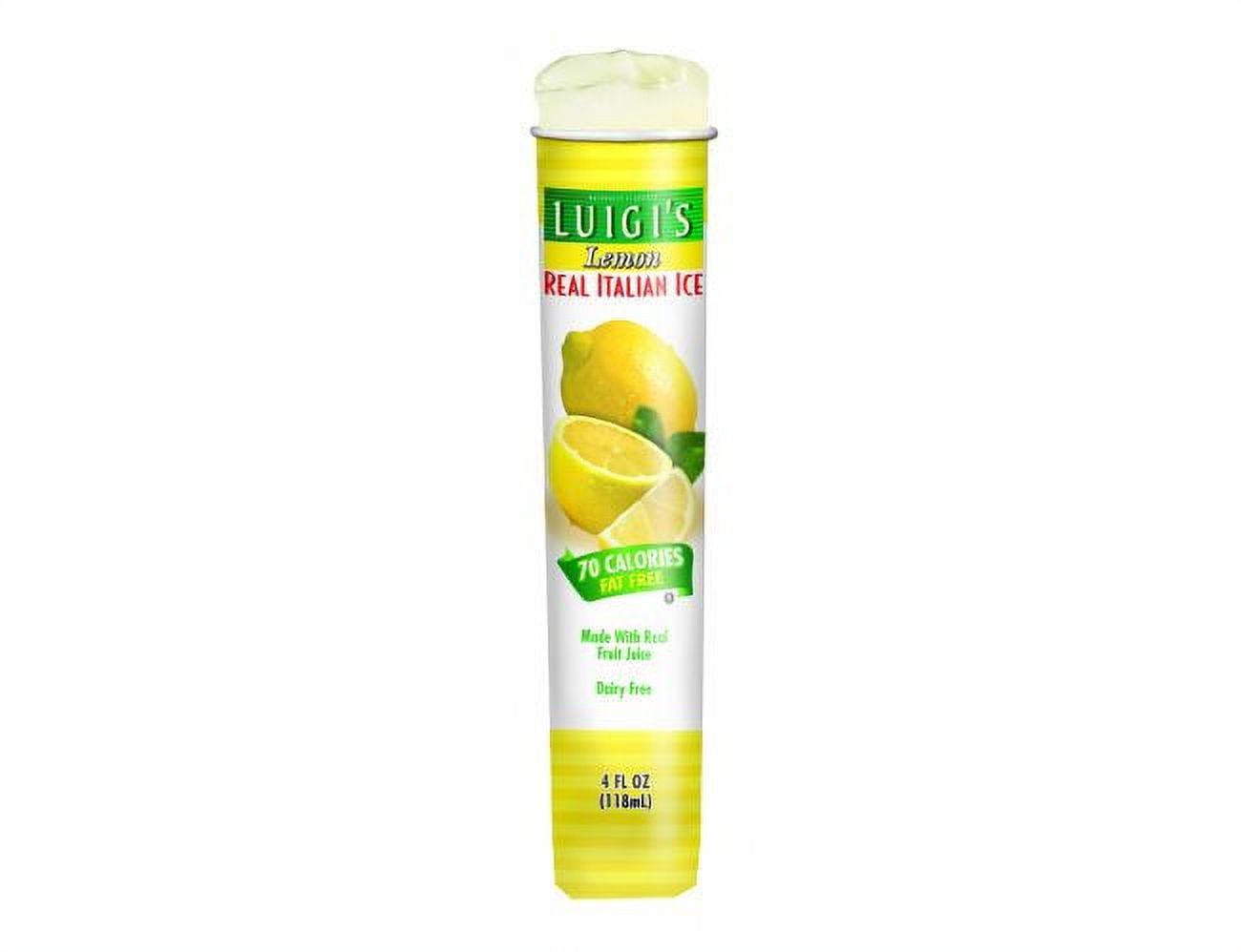 Luigis Real Italian Ice Lemon Squeeze Tube 4 Ounce 24 Frozen Cups