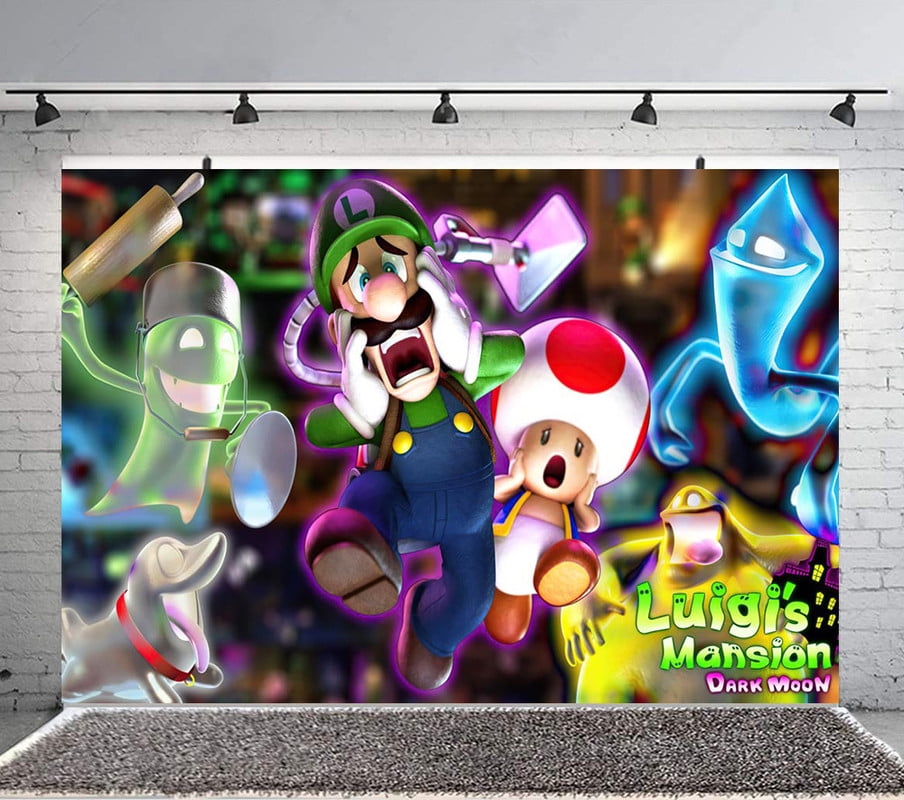 Luigis mansion Backdrop Banner Party Supplies Poster Movie Theme ...