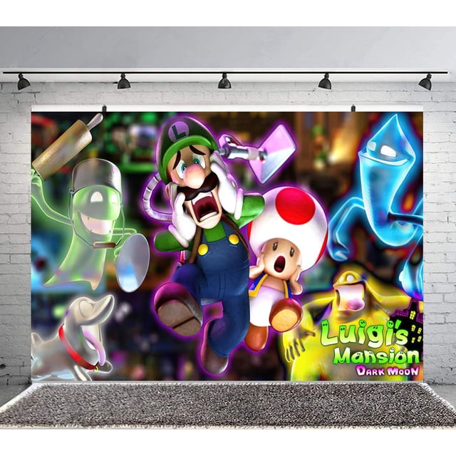Luigis mansion Backdrop Banner Party Supplies Poster Movie Theme ...