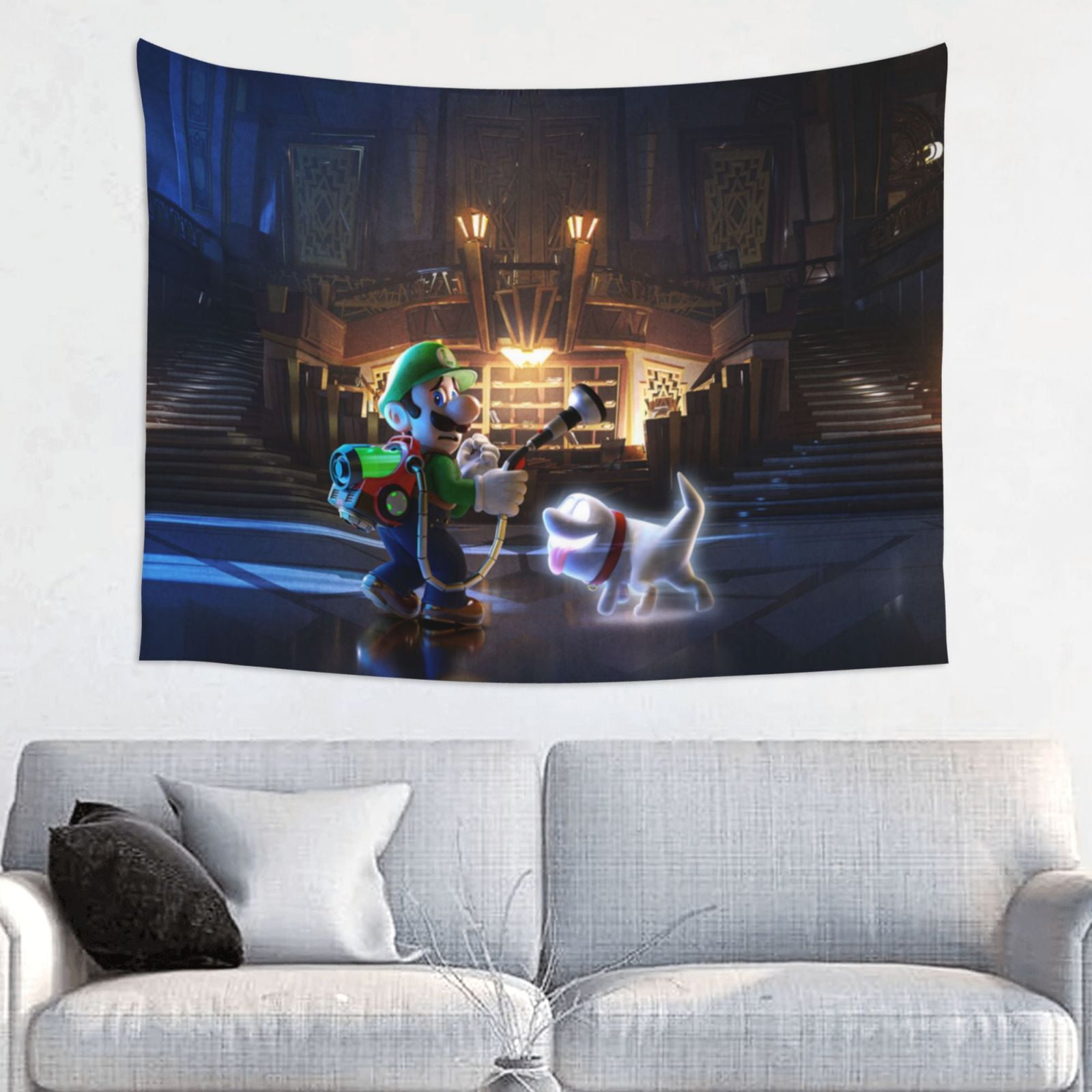 Luigui Mansion Wall Tapestry Cartoon Poster for Bedroom Aesthetics ...