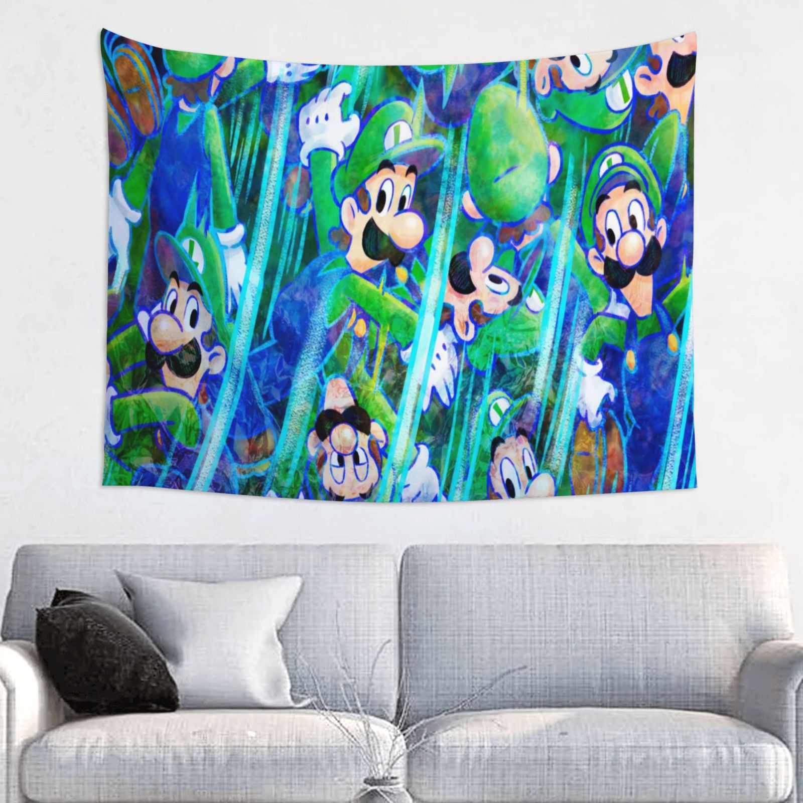 Luigui Mansion Wall Tapestry Cartoon Poster for Bedroom Aesthetics ...
