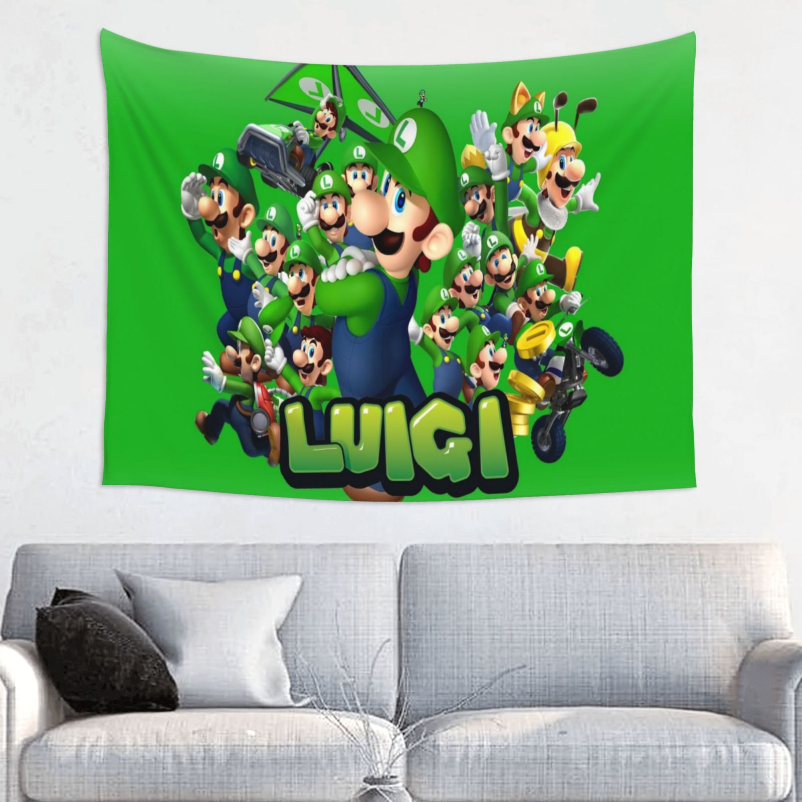 Luigui Mansion Wall Tapestry Cartoon Poster for Bedroom Aesthetics ...