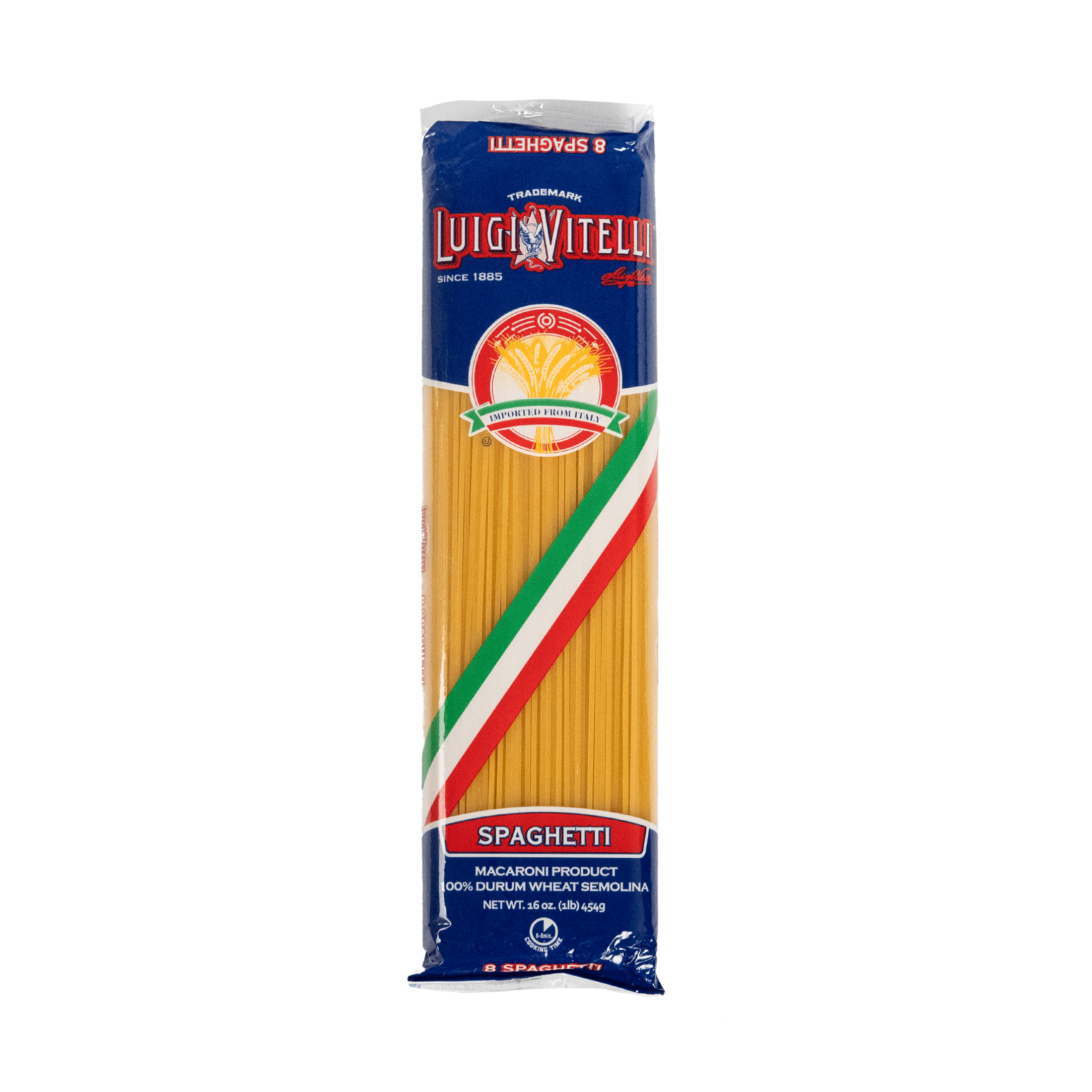Luigi Vitelli Spaghetti Pasta, 100% Durum Wheat Semolia, 16oz, Shelf ...