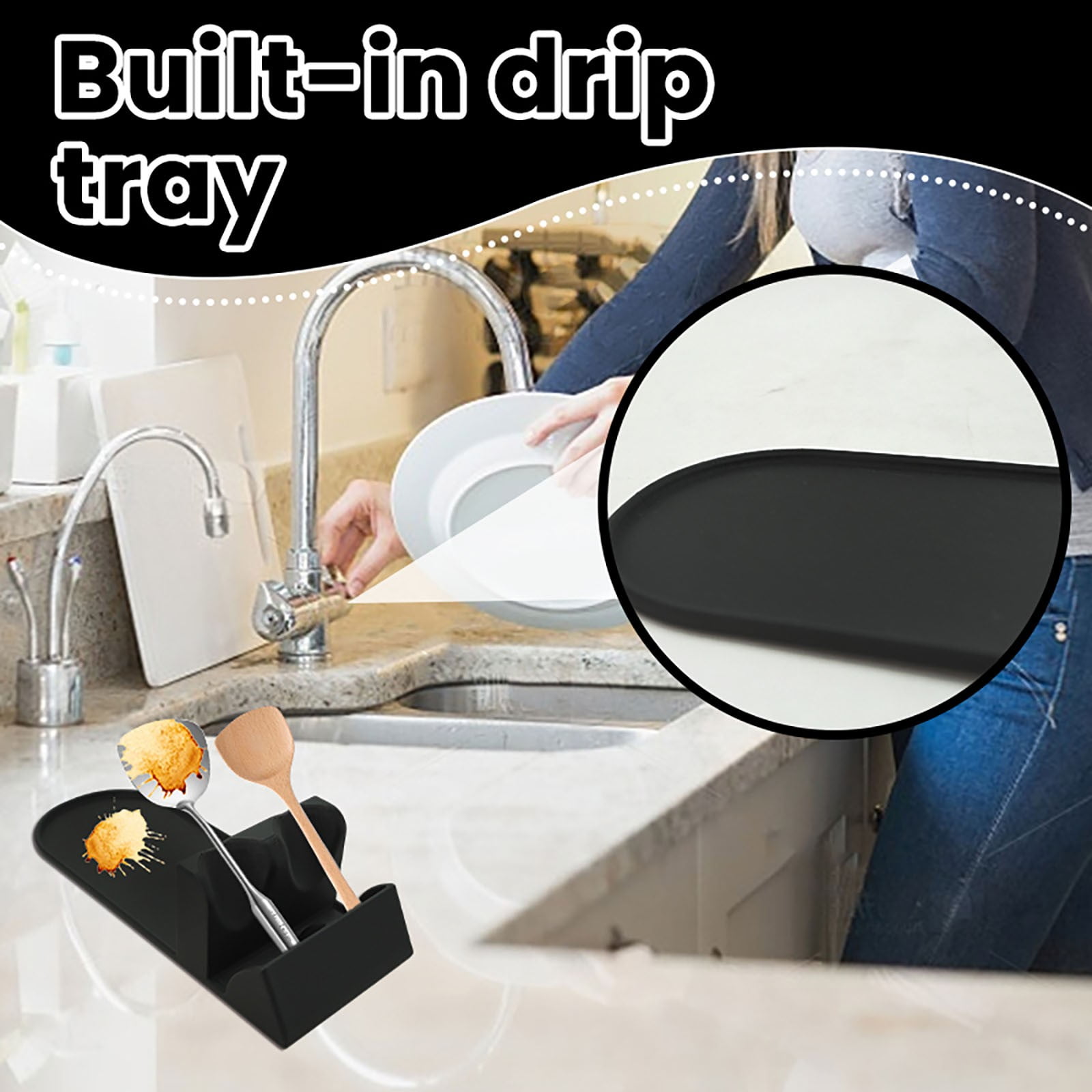 Luioepy Liquidation Kitchen stand plastic tools Storage rack "Black ...