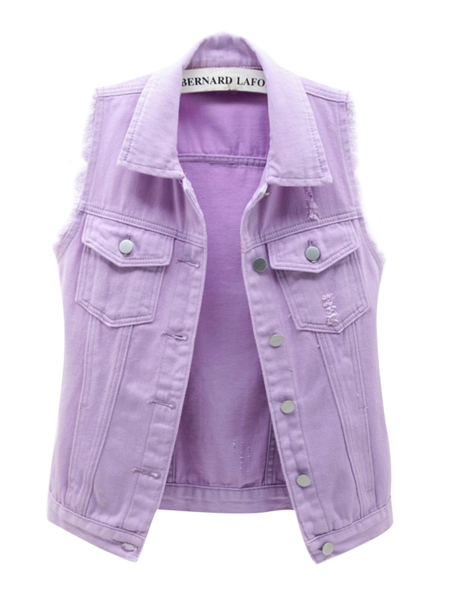 Luiryar Women's Crop Distressed Ripped Jean Vests Classic Sleeveless ...