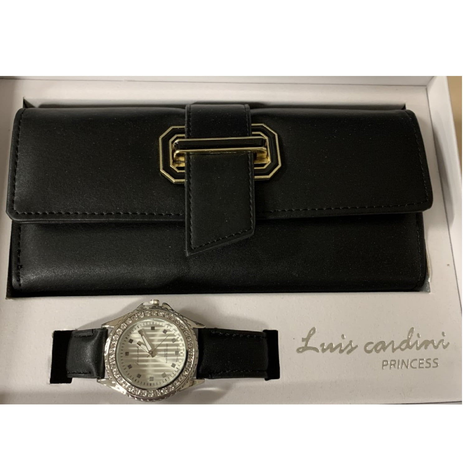 Luis Cardini Princess Black Wallet Set with Watch - Walmart.com