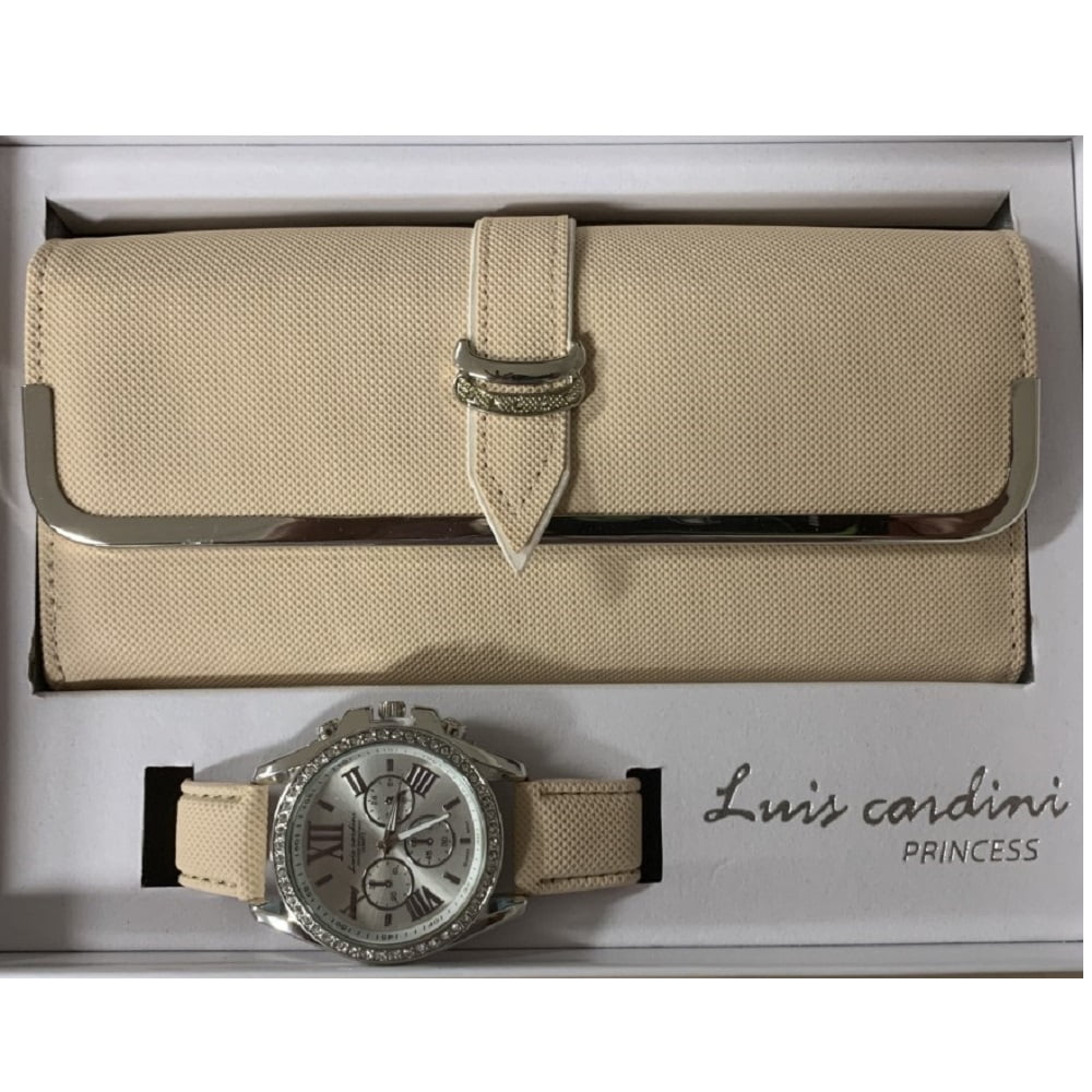 Luis Cardini Princess Cream Wallet Set with Watch - Walmart.com