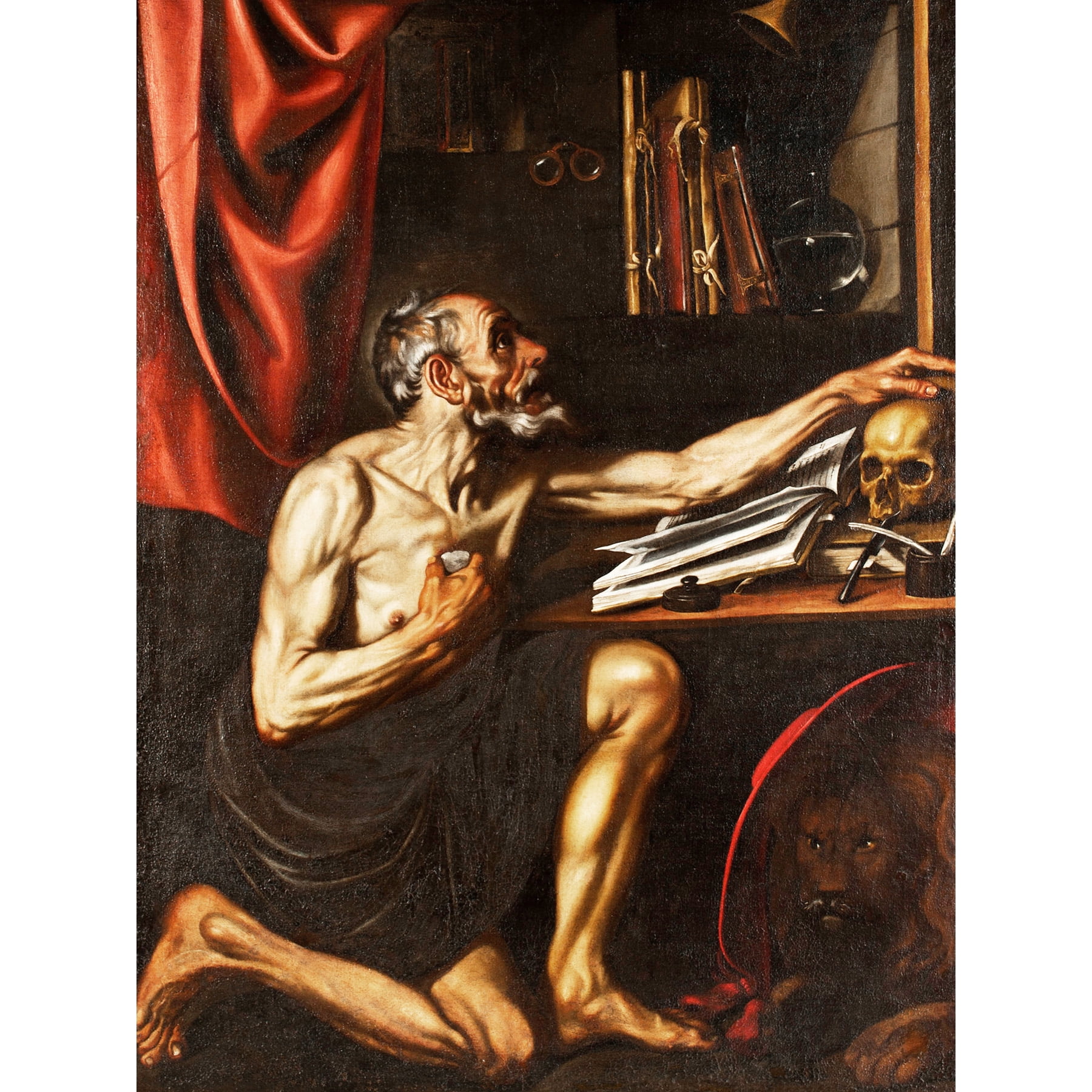 Luis Tristan St Jerome Doing Penance In His Study Extra Large Art Print ...