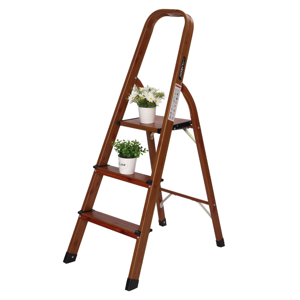 Luisladders 3 Step Ladder Aluminum Folding Step Stool Lightweight ...