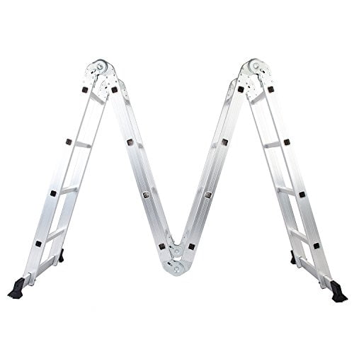 Luisladders Folding Ladder Multi-Purpose Aluminium Extension 7 in 1 ...